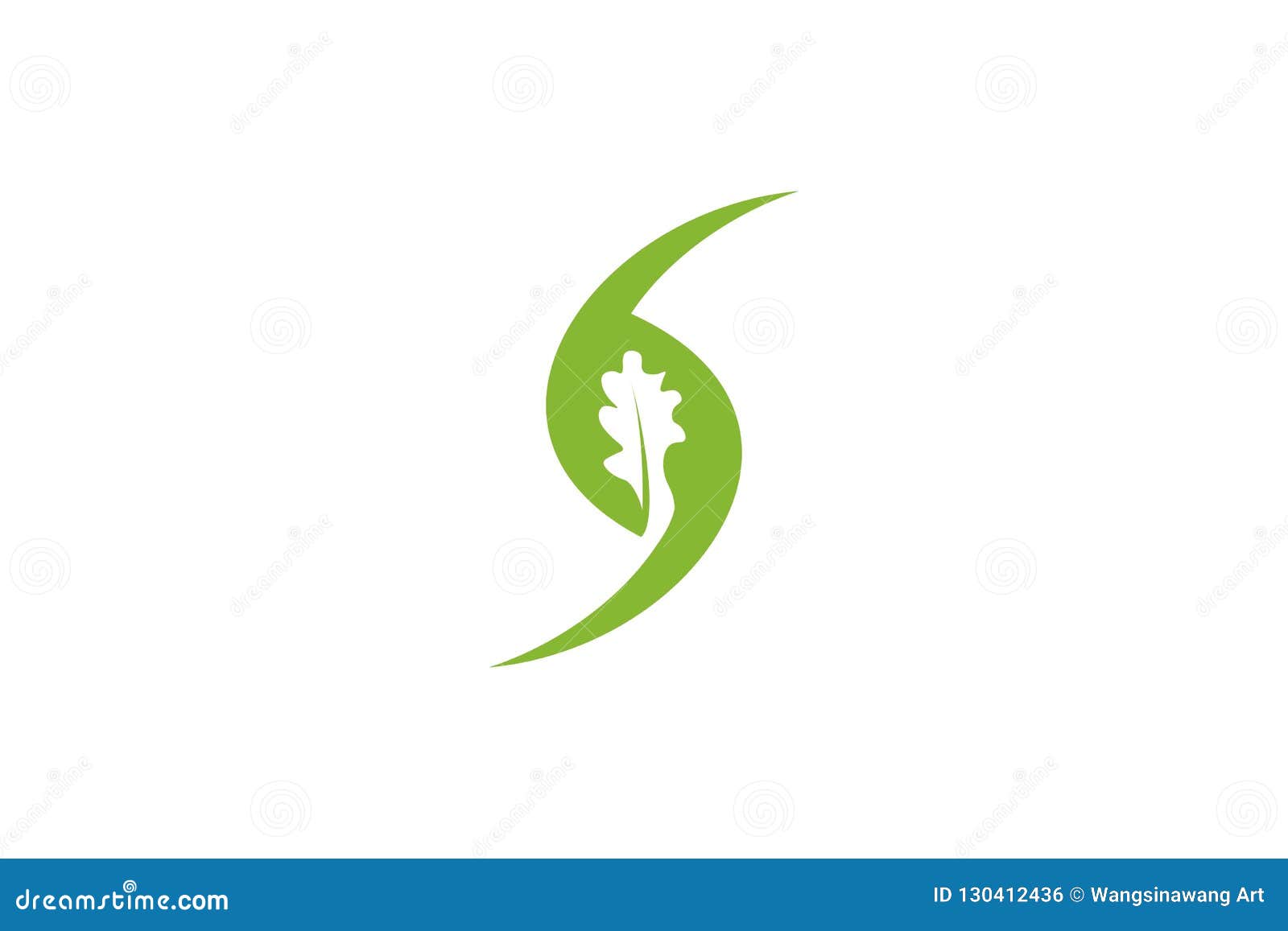 Green Oak Negative Space Logo Designs Inspiration Isolated on White ...