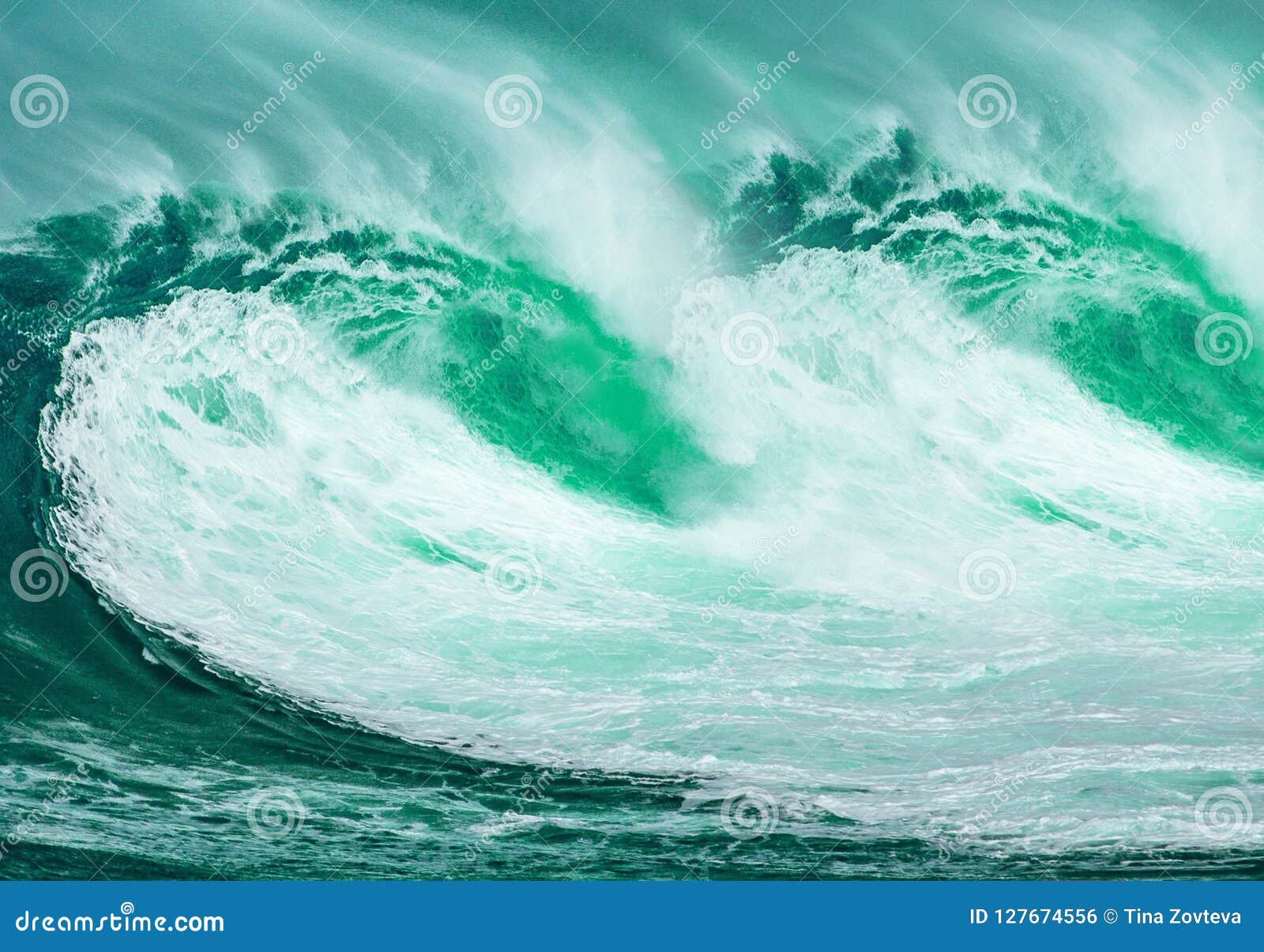 Green Ocean Wave stock photo. Image of clear, crash - 127674556