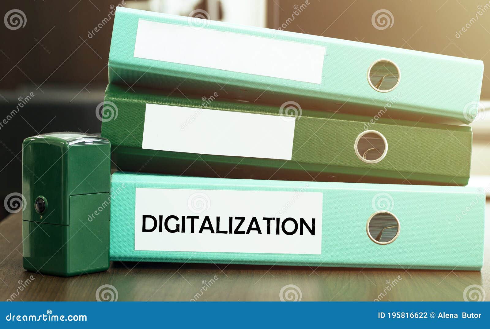 Digitalization Word Written On Wood Block. Digitalization Text On ...
