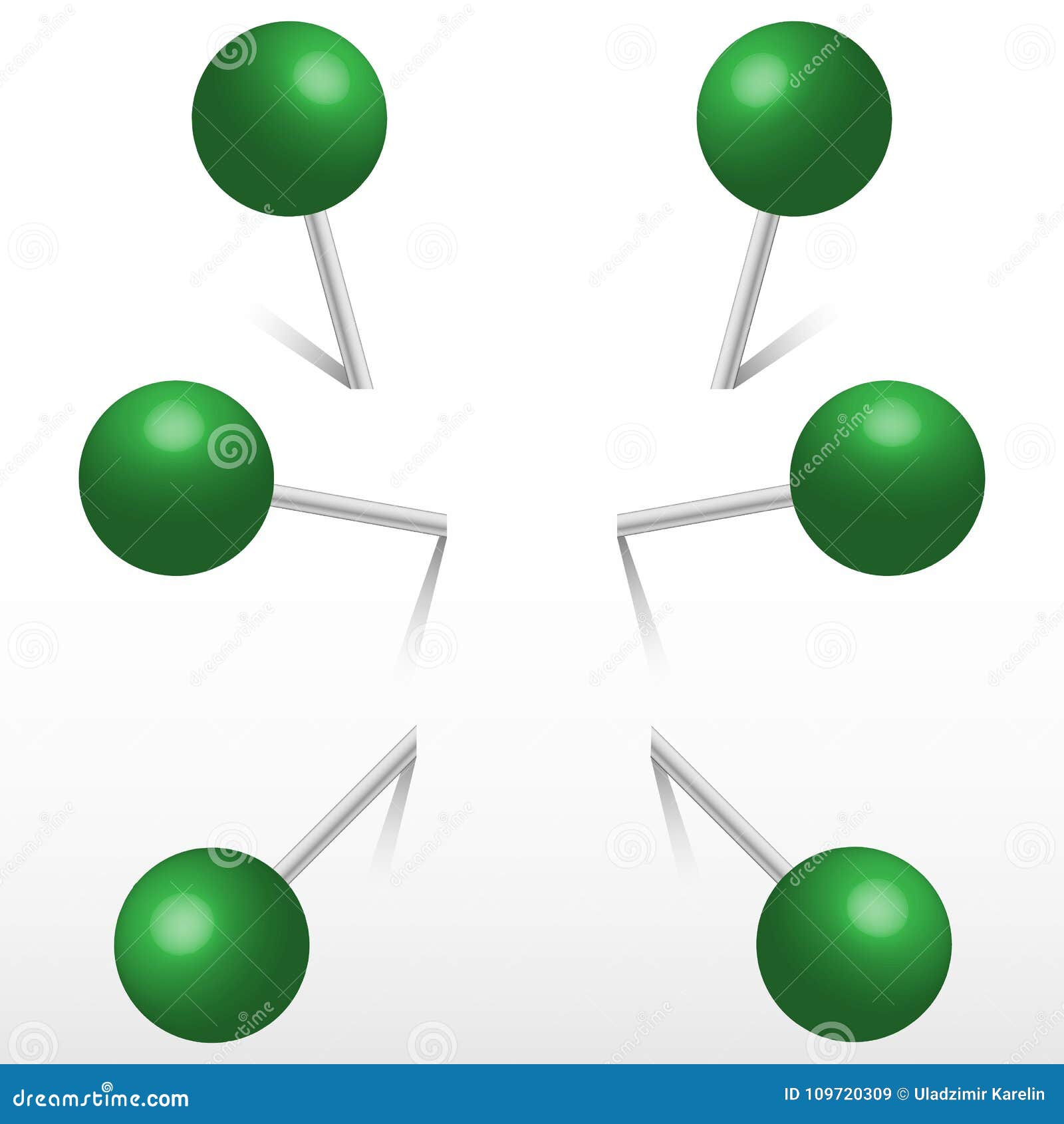 Green Office Round Push Pins. 3d Push Pin Stock Vector - Illustration ... Green Office Round Push Pins. 3d Push Pin Stock Vector - Illustration ...