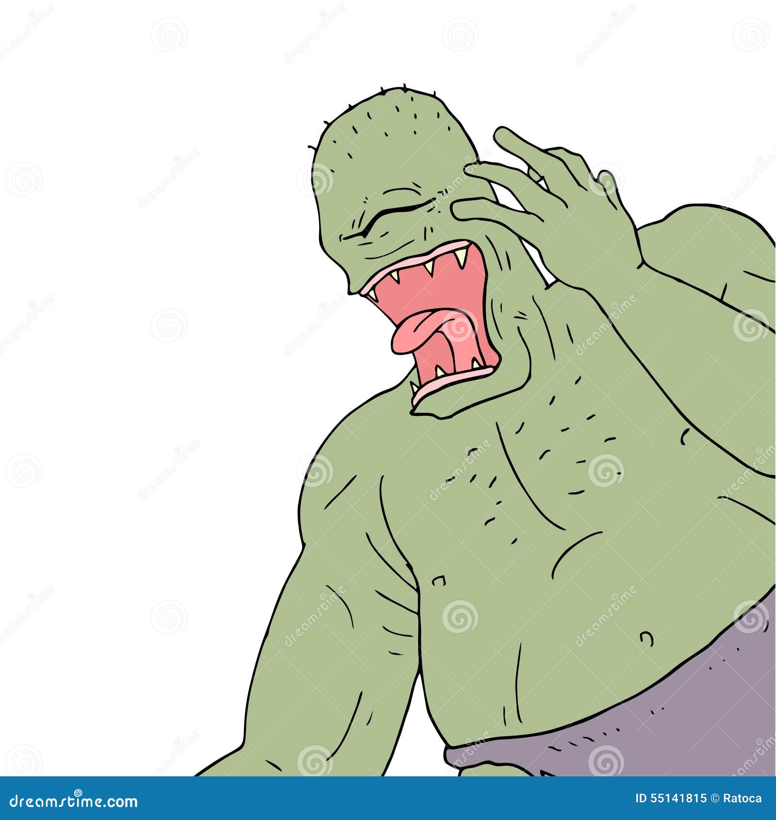 Green ogre stock vector. Illustration of angry, face - 55141815
