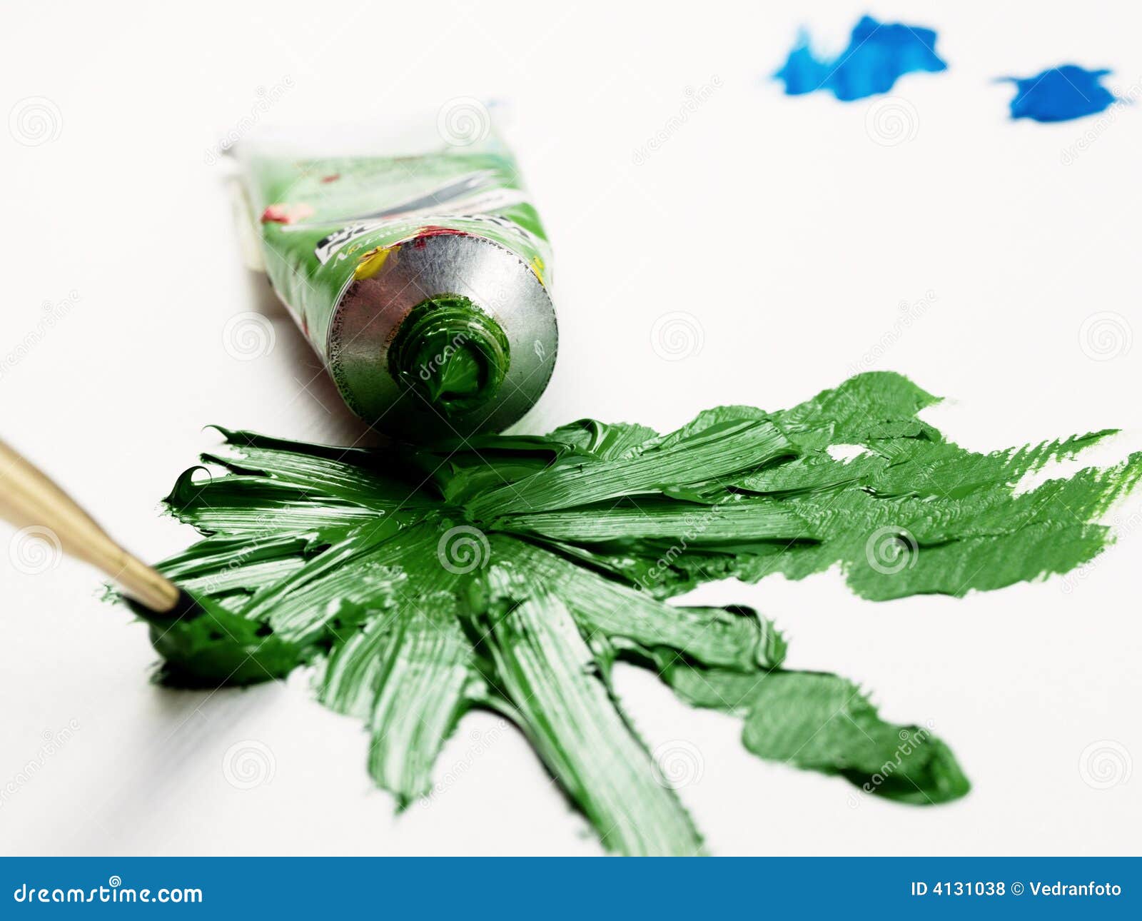 Green oil color fleck stock photo. Image of create, acrylics - 4131038