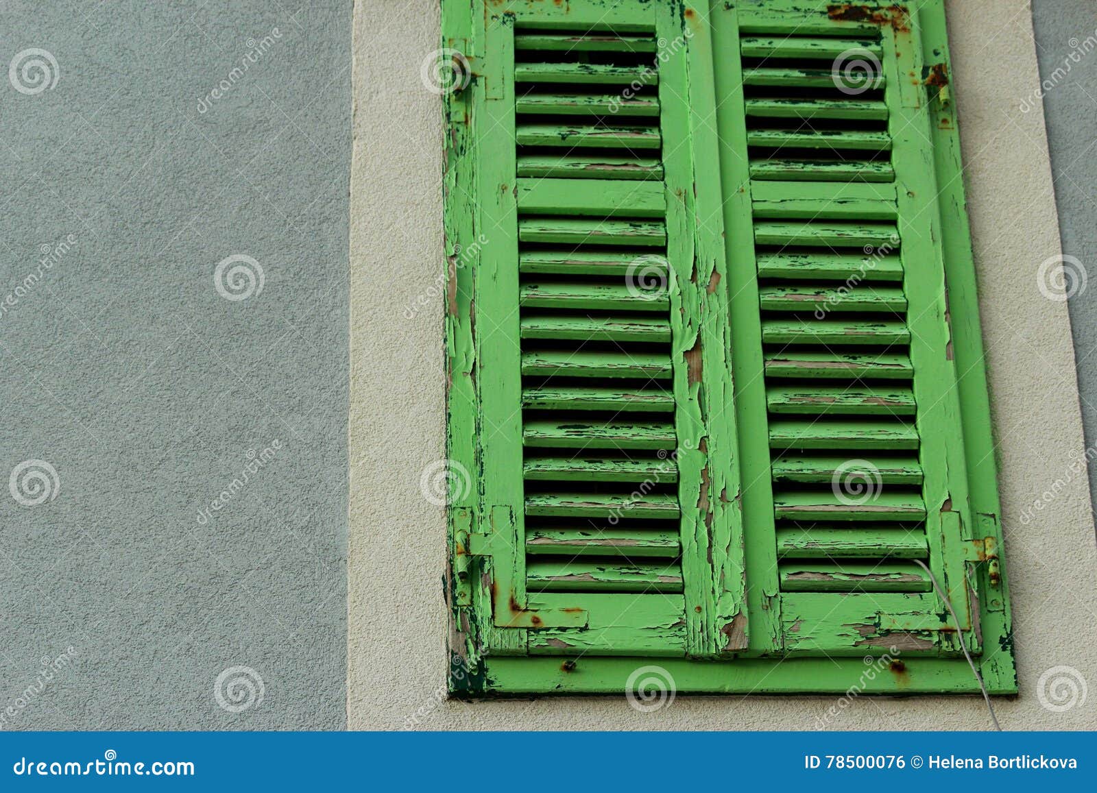Green Old Window on a Grey Wall Stock Photo - Image of minty, decor ...