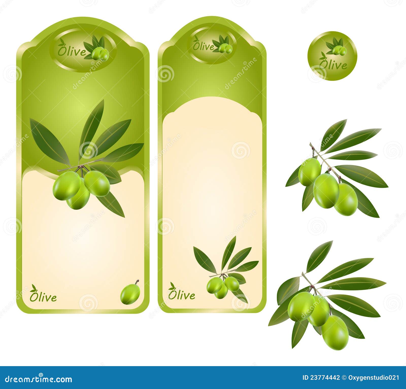 Green olive label stock illustration. Illustration of virgin - 23774442