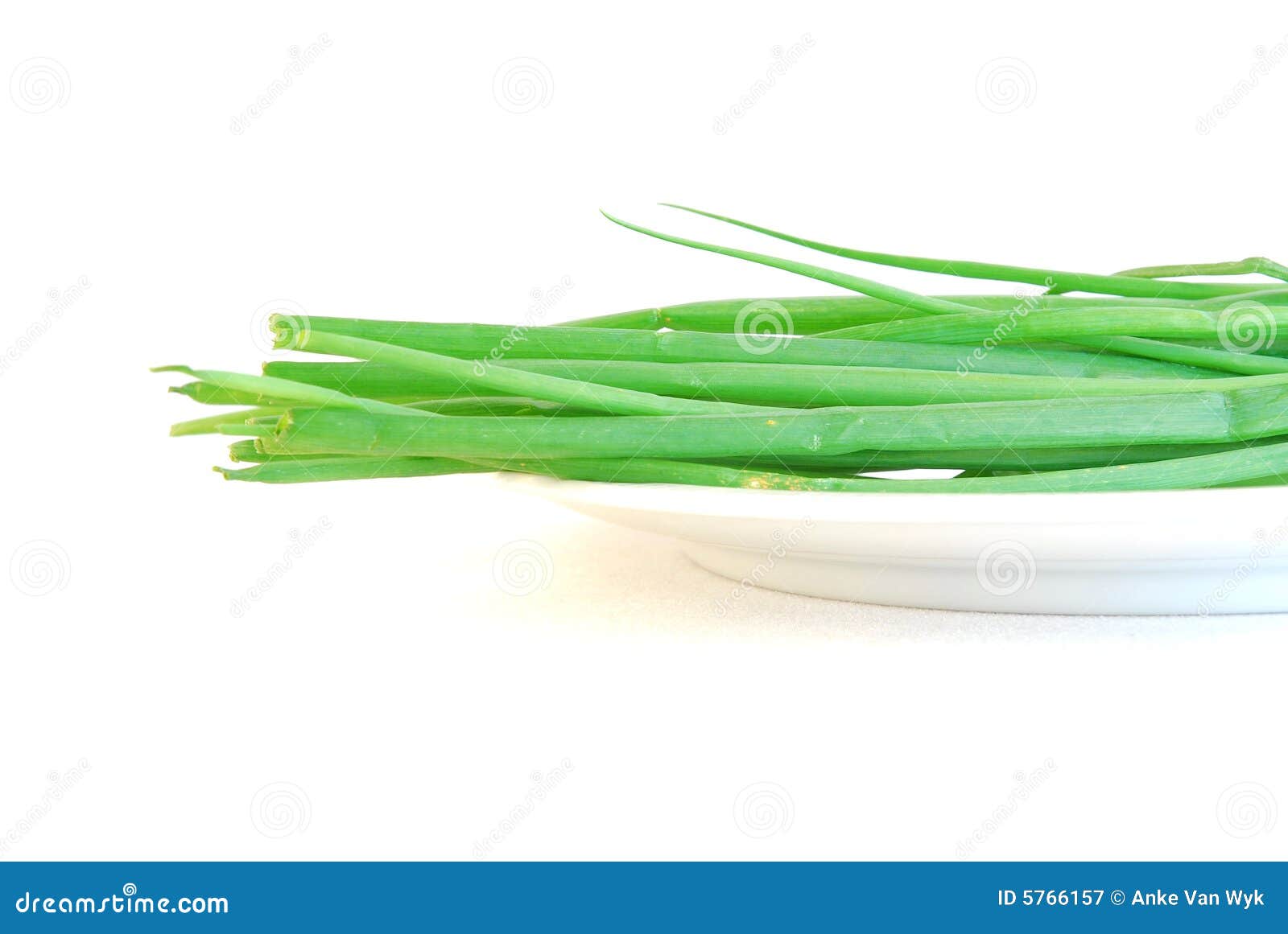 Green Onions on White Plate Stock Image - Image of flavorful, dish: 5766157