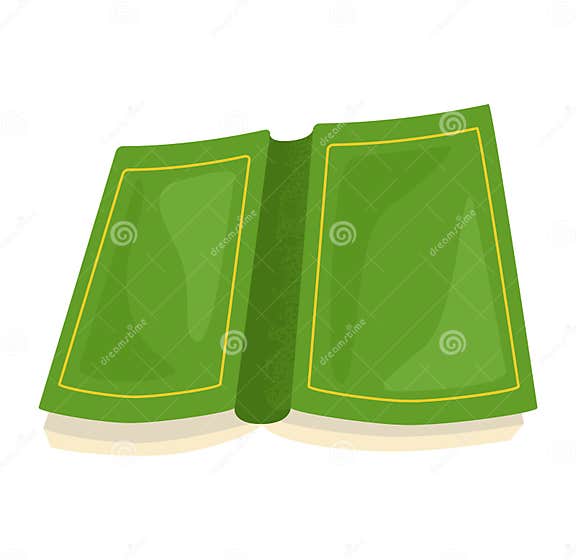 Green Open Book Vector Illustration. Education and Learning Concept ...