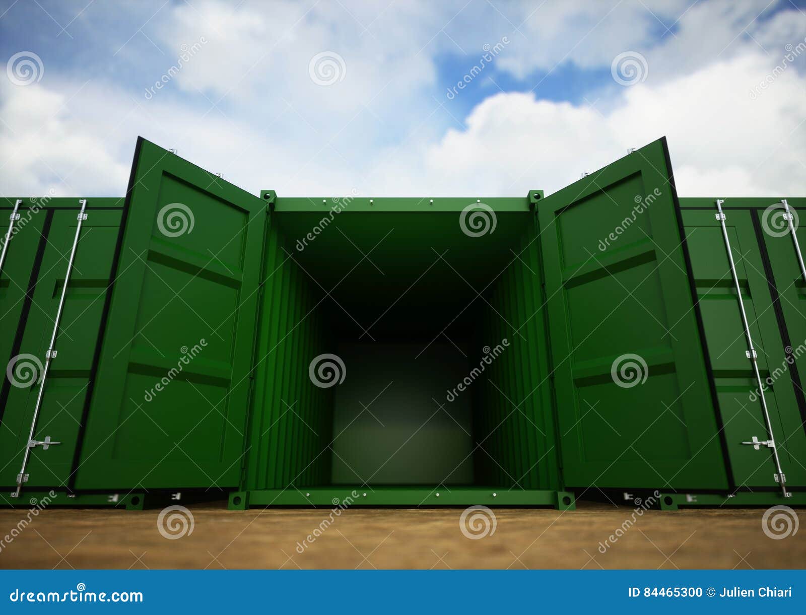 Green Open Cargo Containers Stock Photo - Image of group, open: 84465300