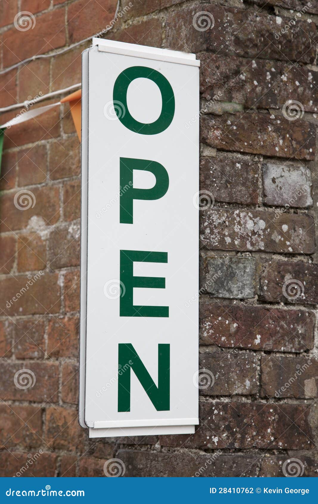 Green Open Sign stock photo. Image of text, wall, white - 28410762