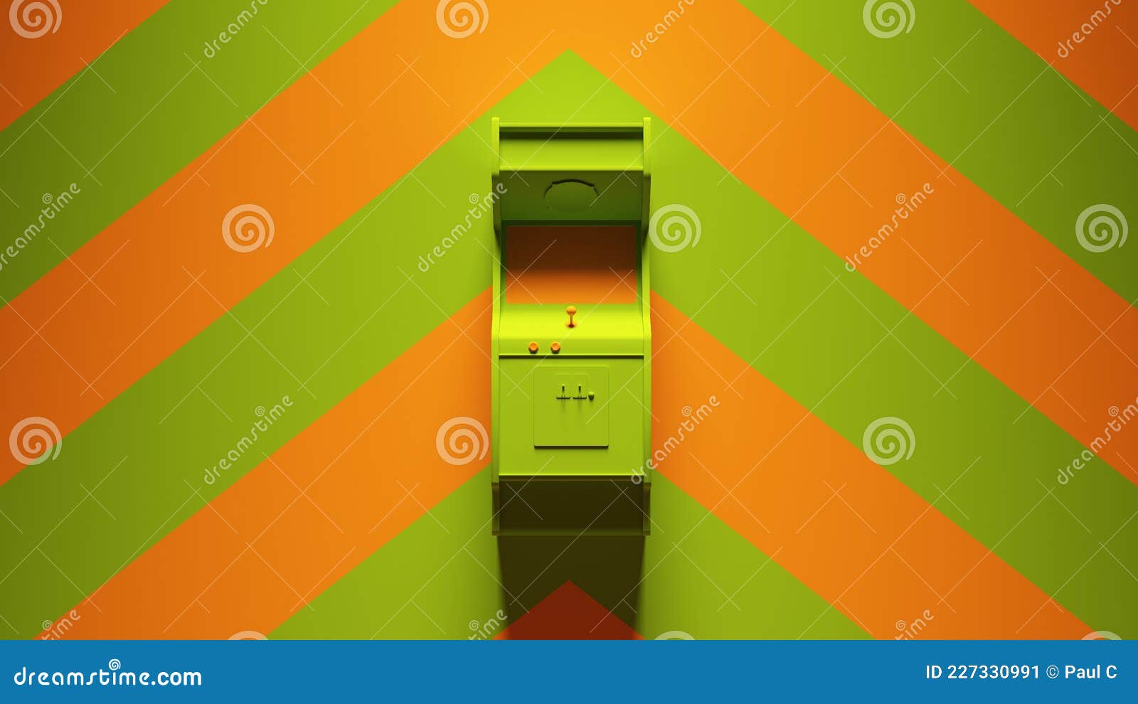 Green Orange Arcade Machine with Green an Orange Chevron Pattern ...