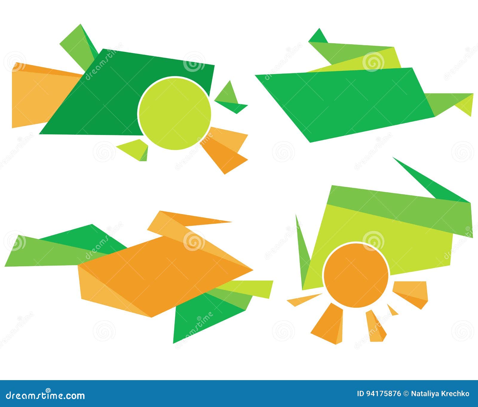 Green and Orange Corporate Element. Colorful Abstract Vector Graphic ...