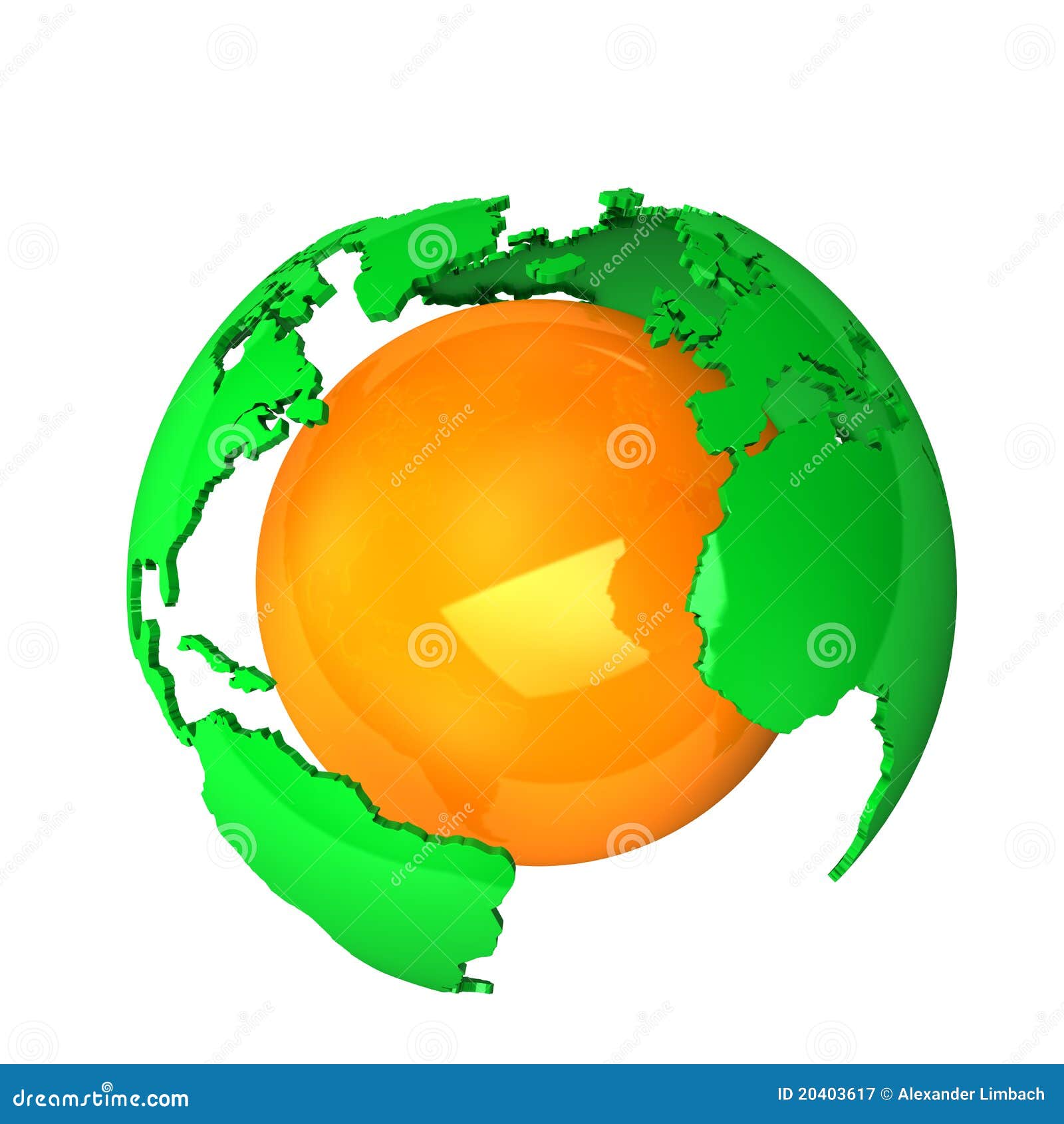 Orange Earth Globe With Mail And E-mail Icon Isolated On Purple ...