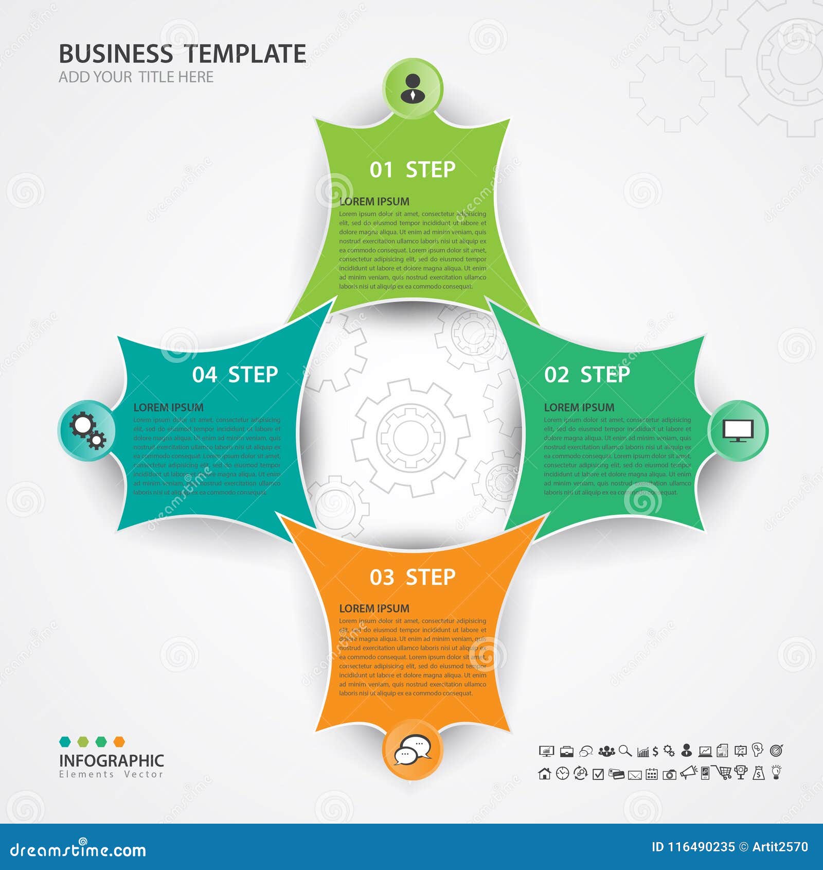 Orange Infographic Timeline Elements / Template Vector Illustration ...