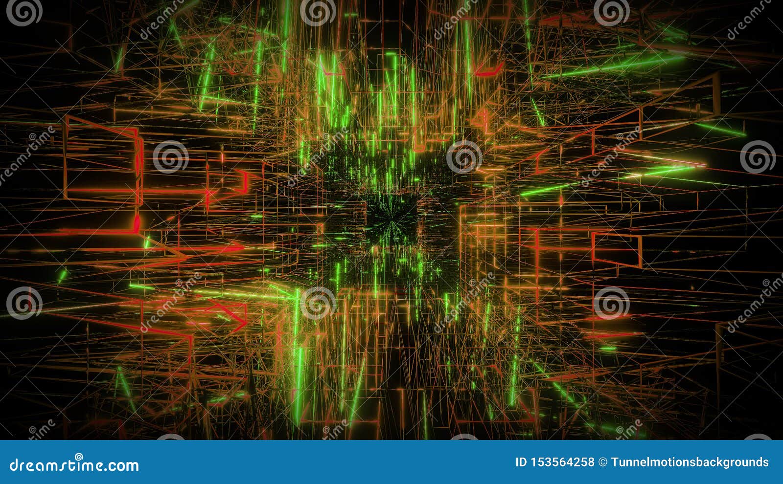 Green Orange Wireframe Visual Design Background 3d Rendering Stock ...