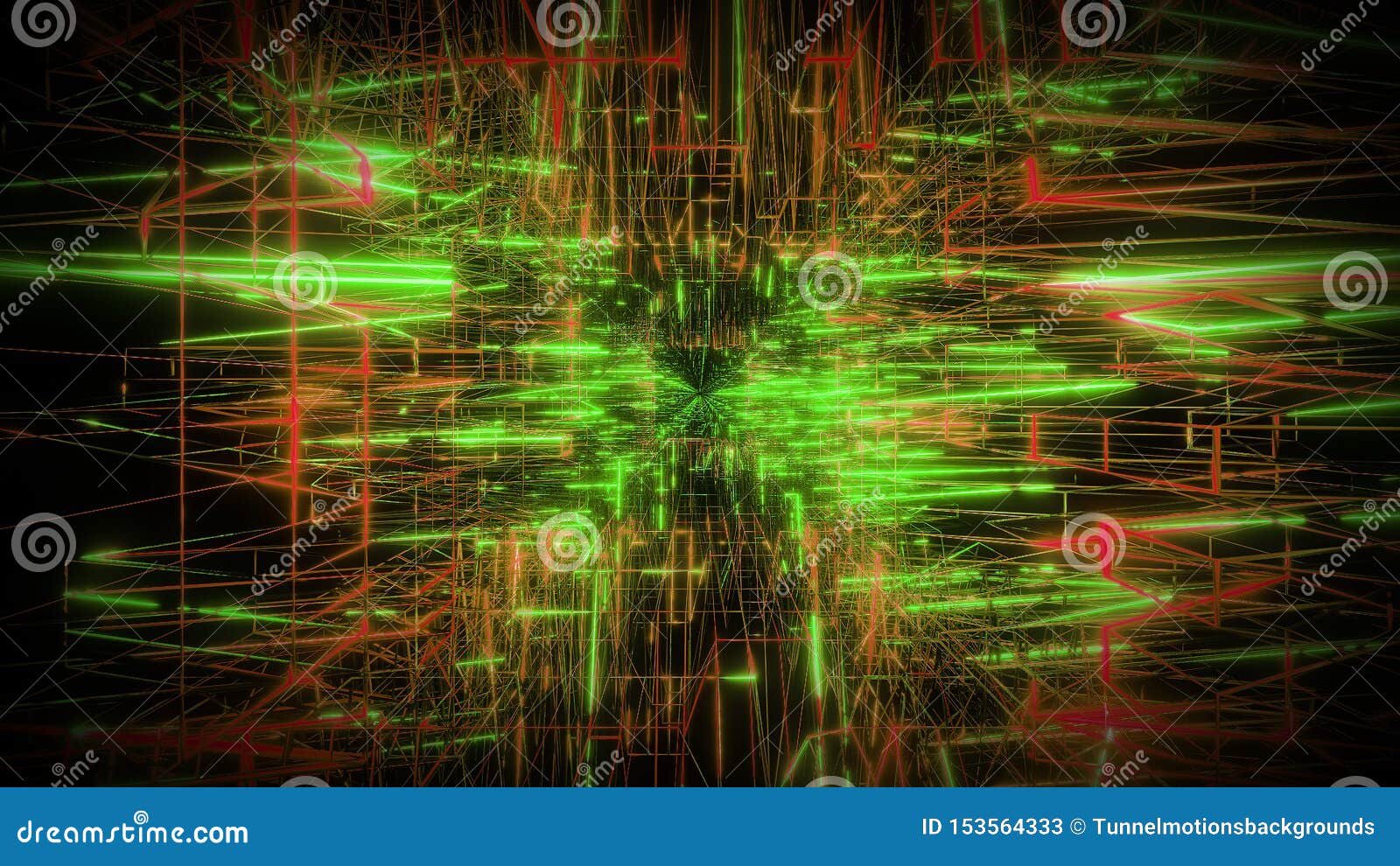 Green Orange Wireframe Visual Design Background 3d Rendering Stock ...