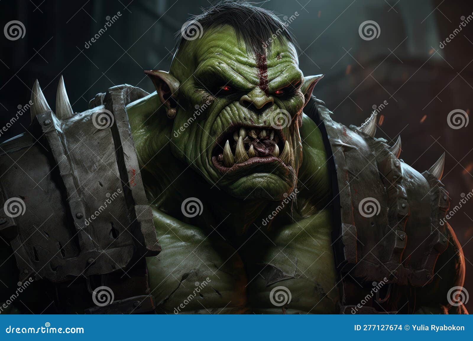 Green Orc Demon. Generate Ai Stock Illustration - Illustration of ...