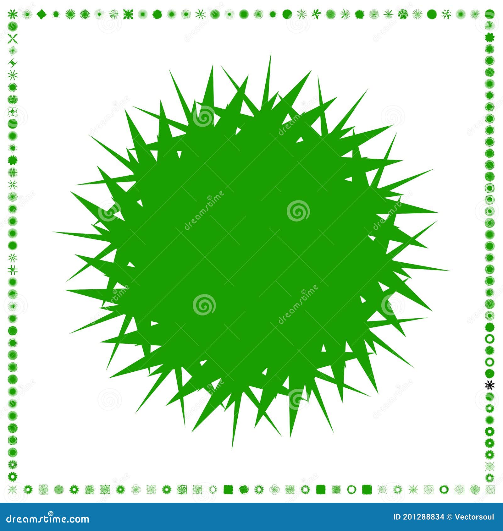 Green, Organic-angular Geometric Generative Art Shapes, Abstract Vector ...
