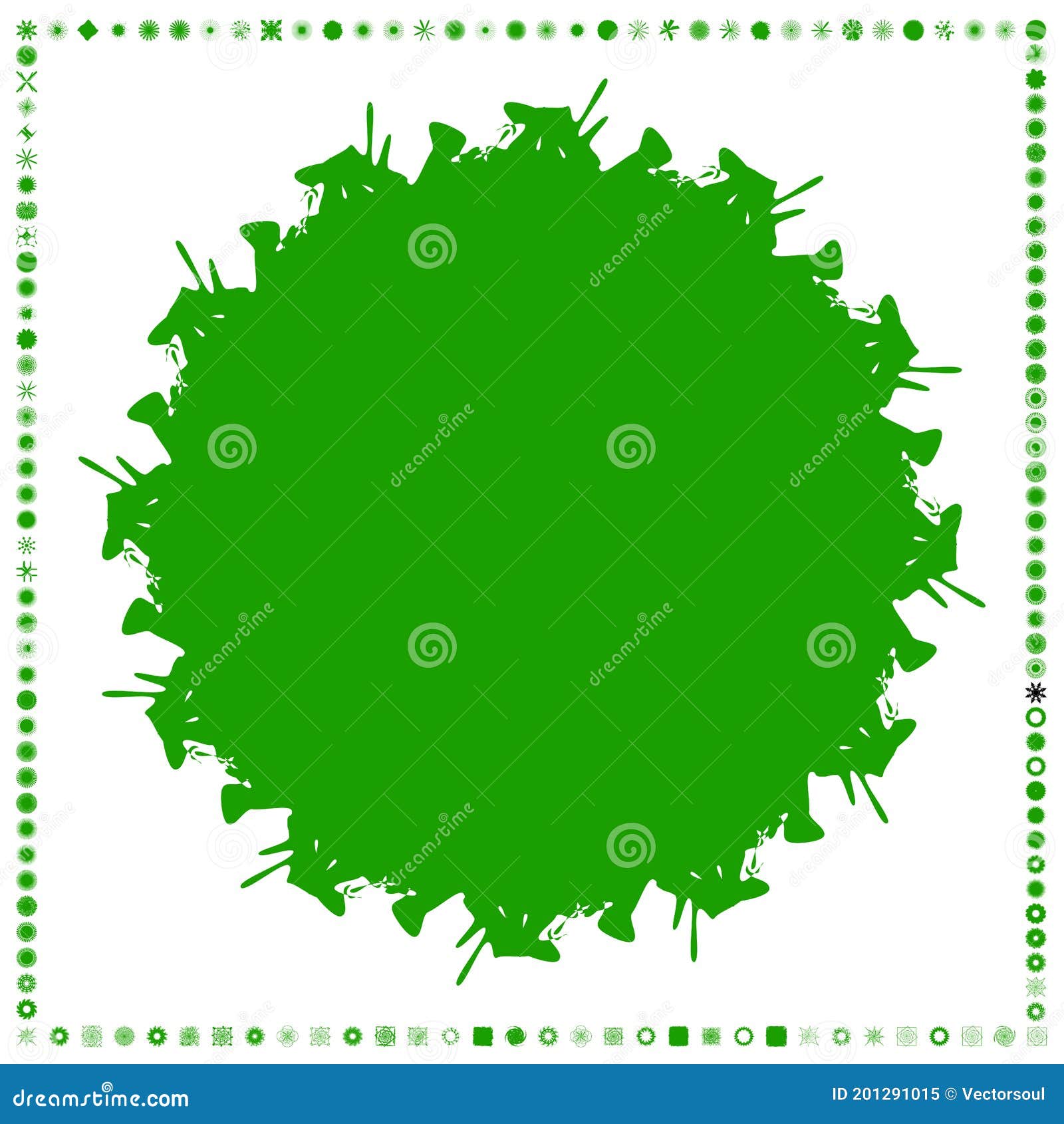 Green, Organic-angular Geometric Generative Art Shapes, Abstract Vector ...