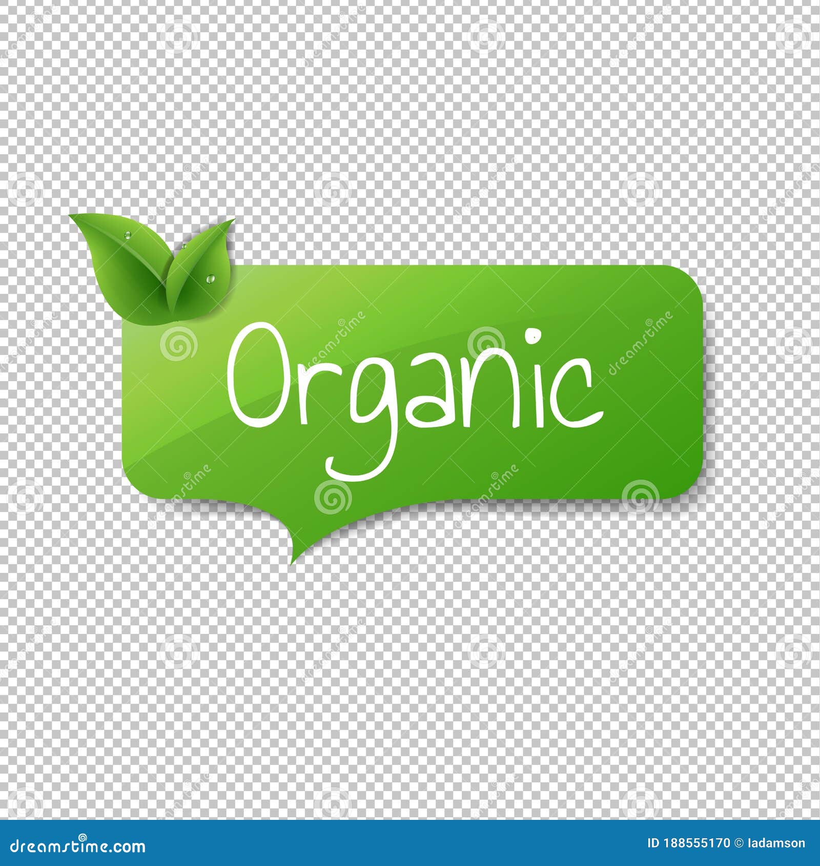 Green Organic Label Isolated Transparent Background Stock Vector ...
