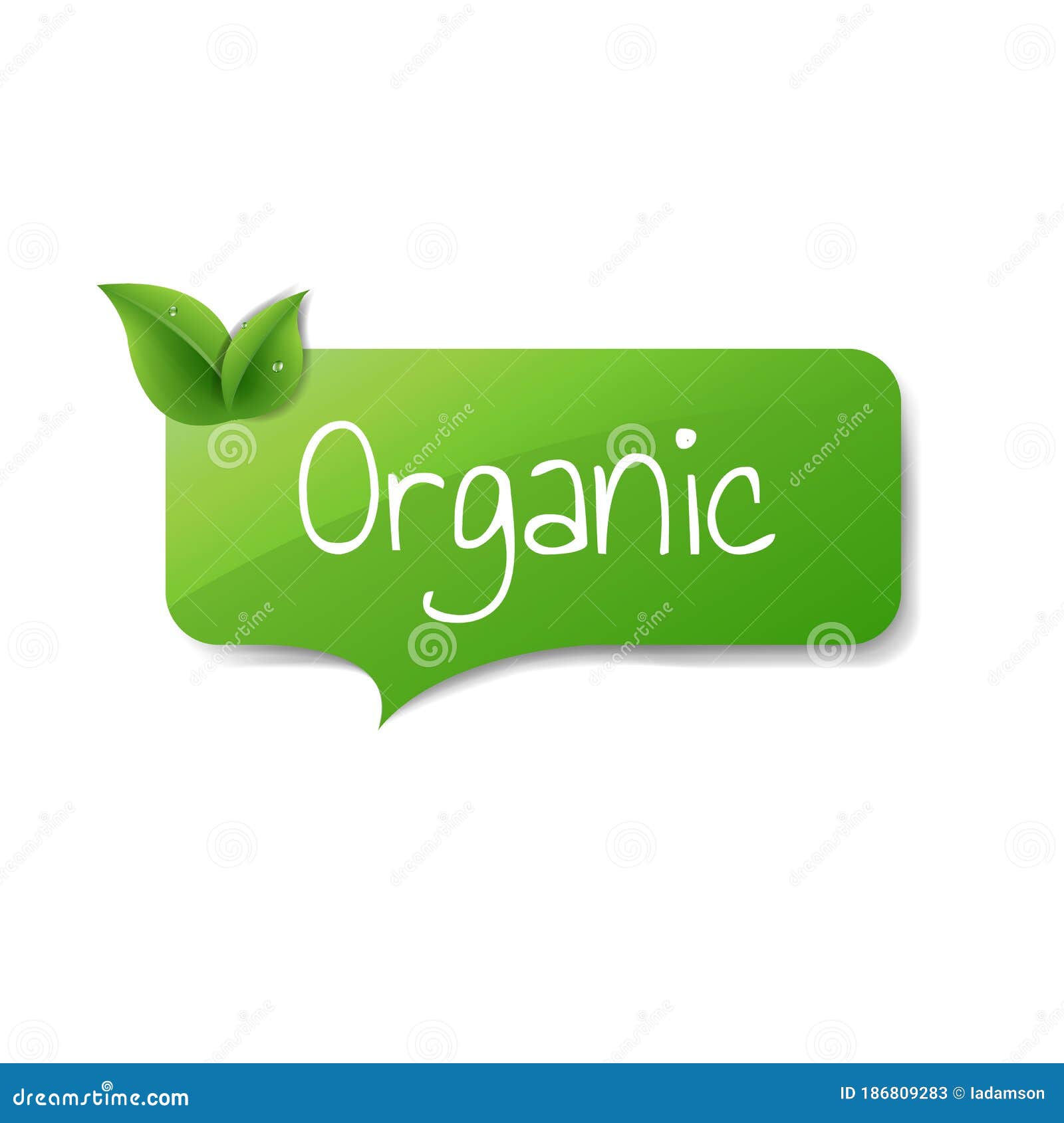 Green Organic Label Isolated White Background Stock Vector ...