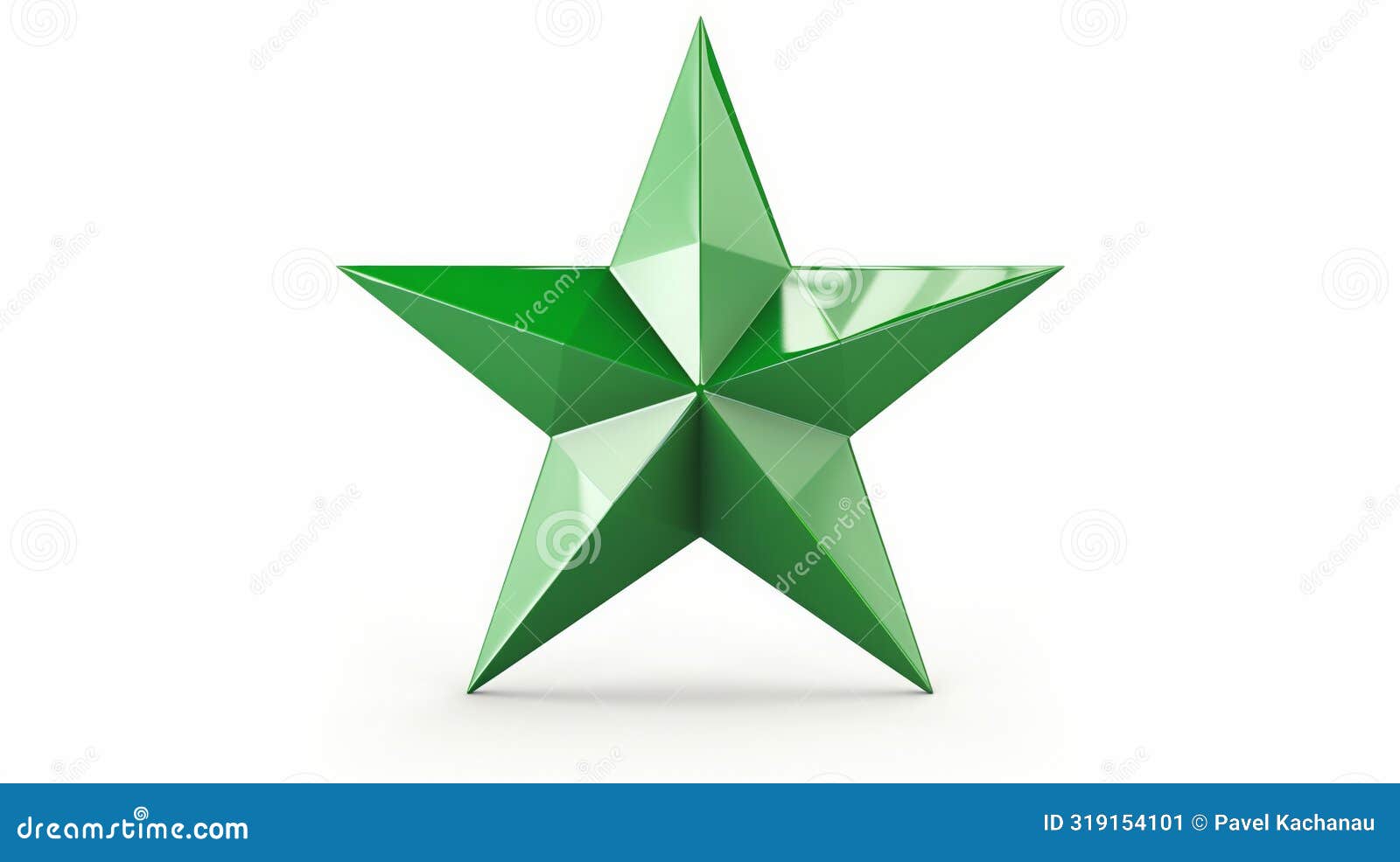 Green Origami Star on Plain White Surface Stock Illustration ...