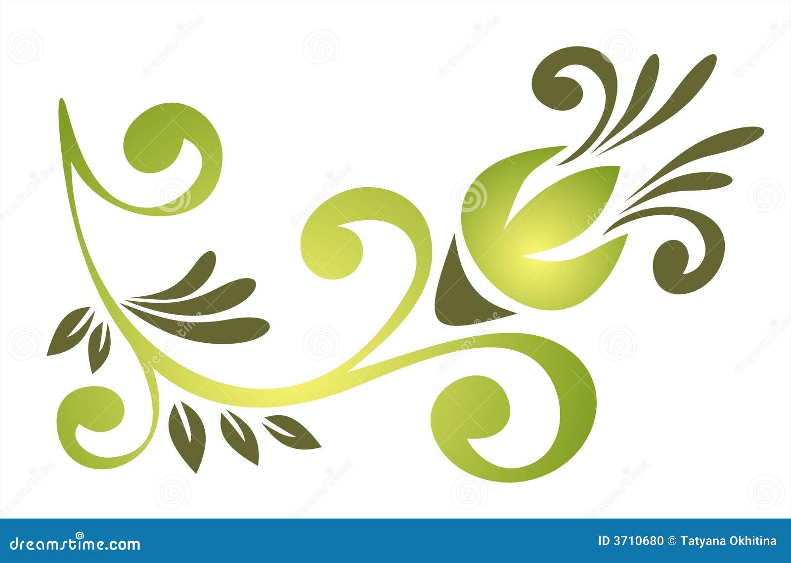 Green ornate pattern stock vector. Illustration of flower - 3710680