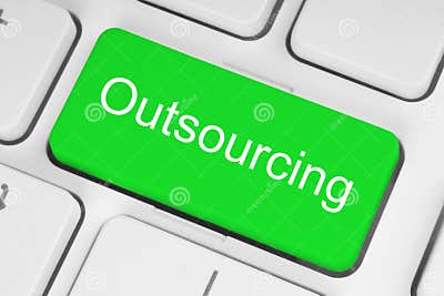 Green outsourcing button stock image. Image of contract - 33359919