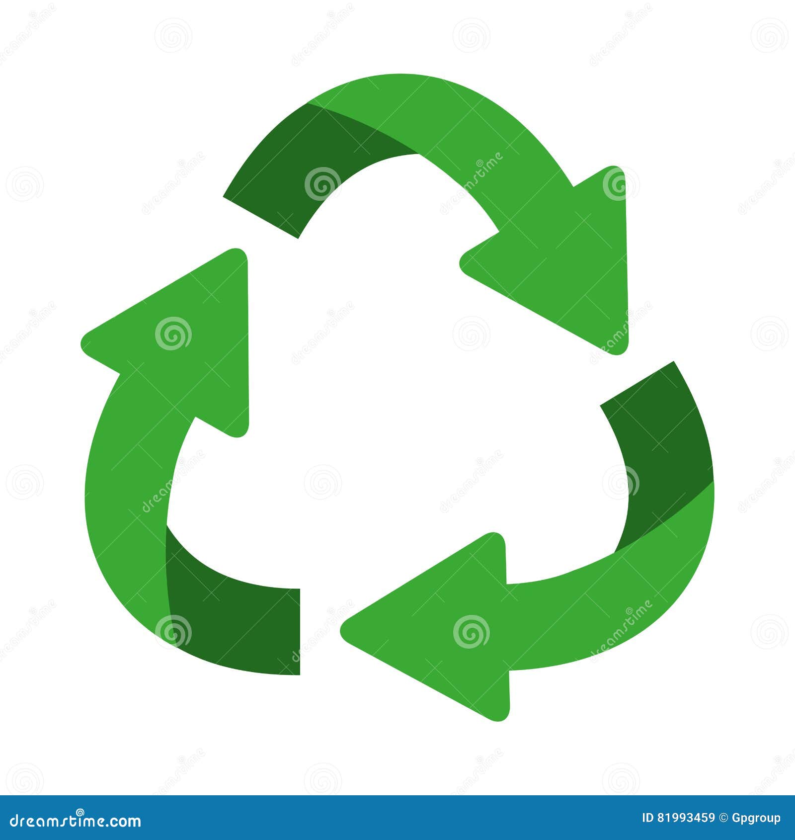 Green Oval Recycling Symbol Shape with Arrows Stock Illustration ...