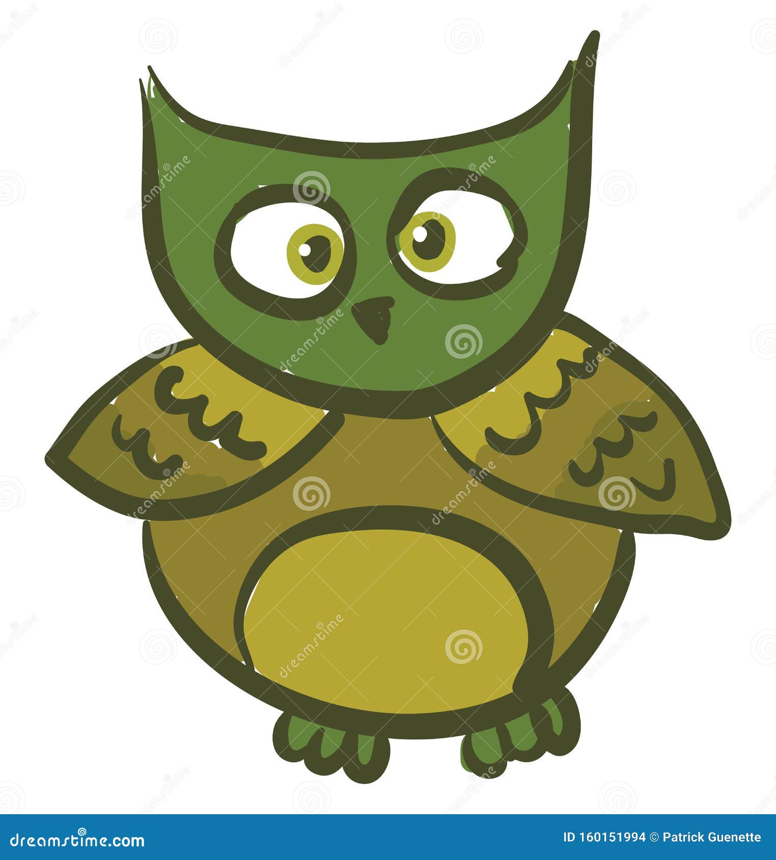 A Green Owl Vector or Color Illustration Stock Vector - Illustration of ...
