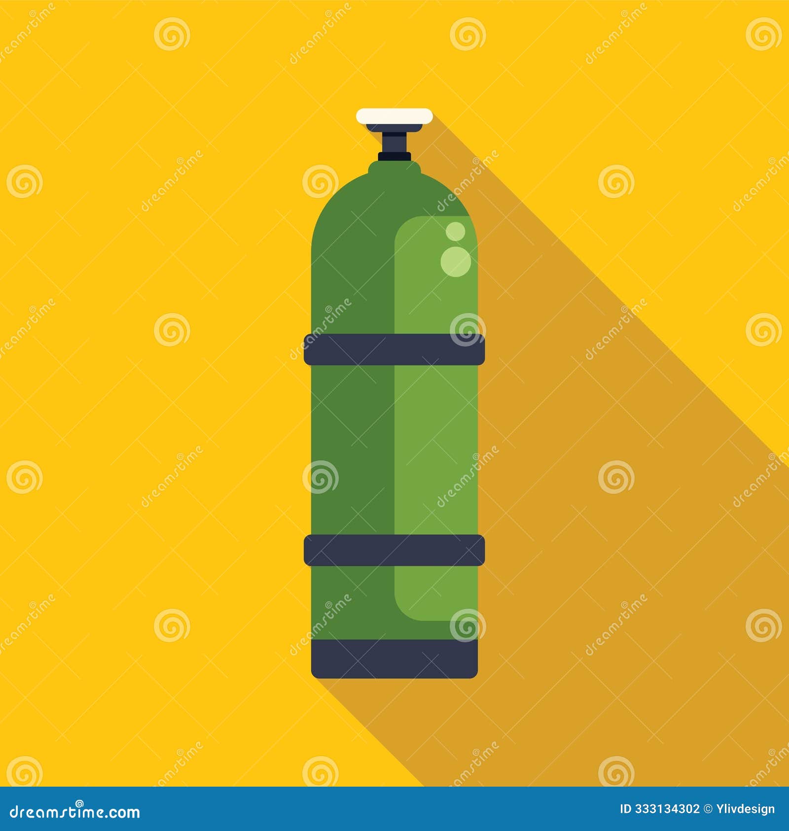 Green Oxygen Cylinder With Stretcher Vector Illustration On White ...