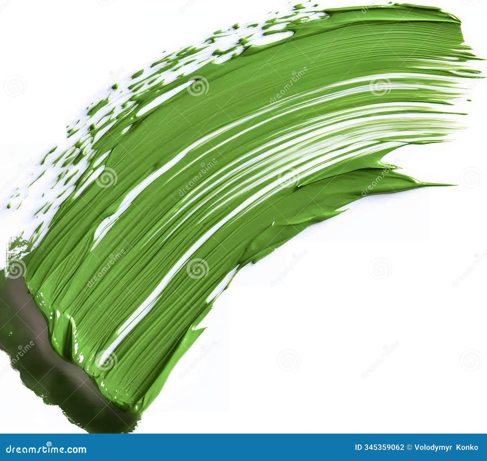 Green Paint Brush Stroke on Transparent Background Stock Illustration ...