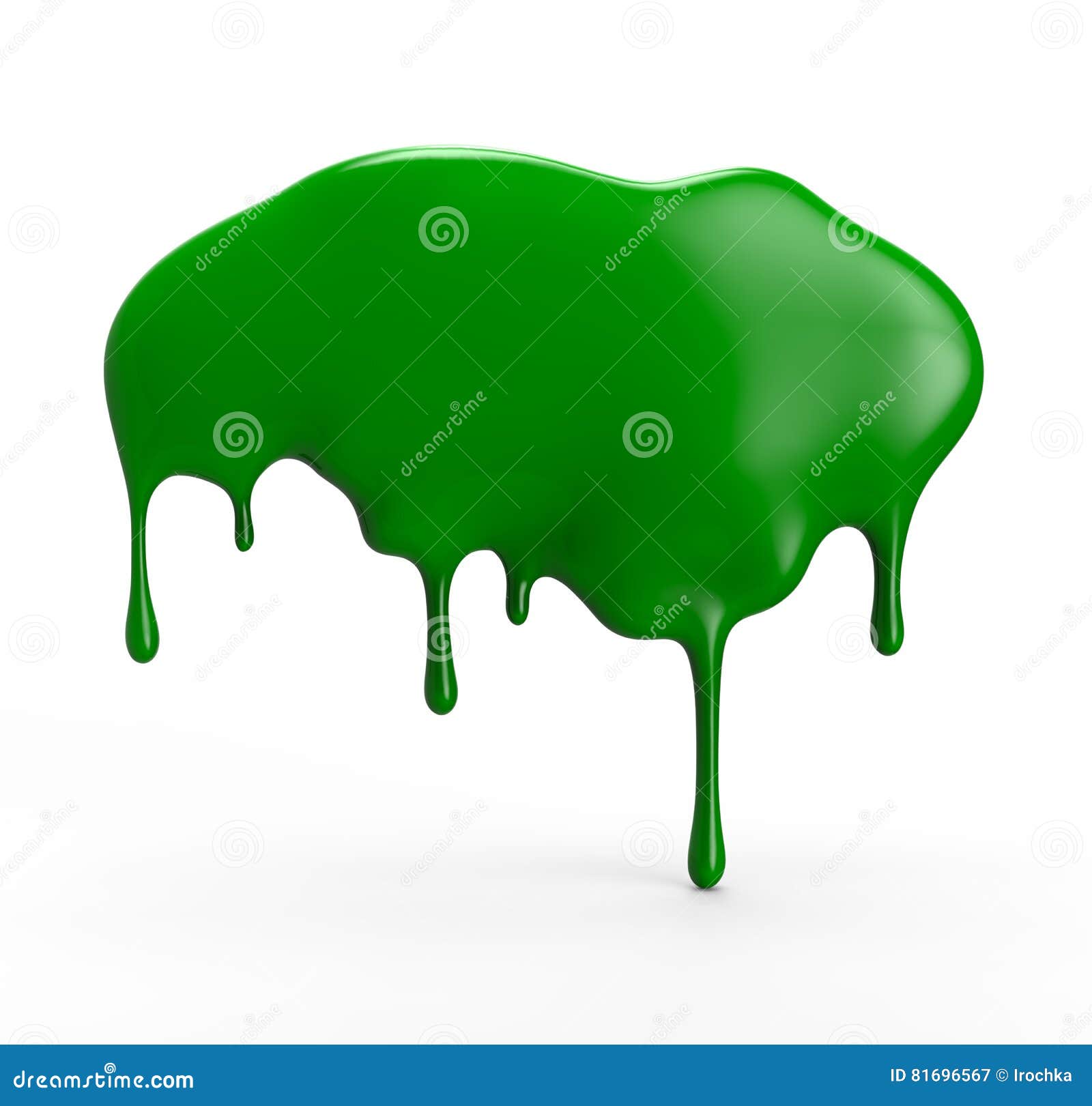 Green Paint Dripping Isolated Over White Background Stock Illustration ...