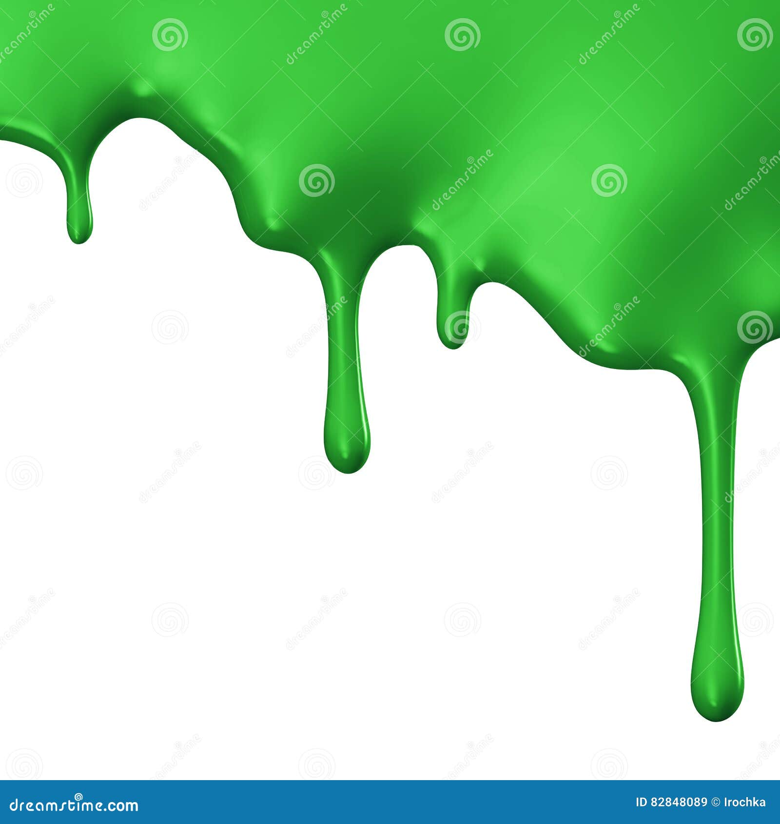 Green Paint Dripping Isolated Over White Background Stock Image - Image ...