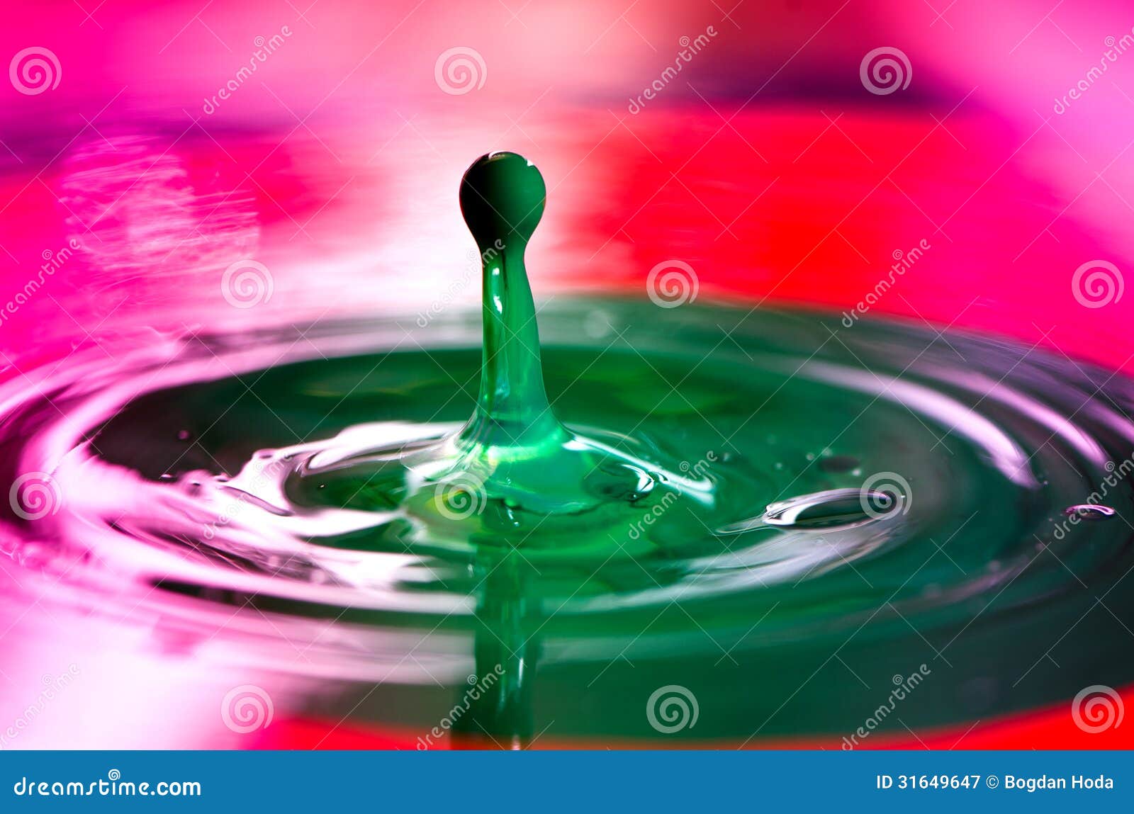 A Green Paint Drop Falling and Creating a Splash Stock Image - Image of ...