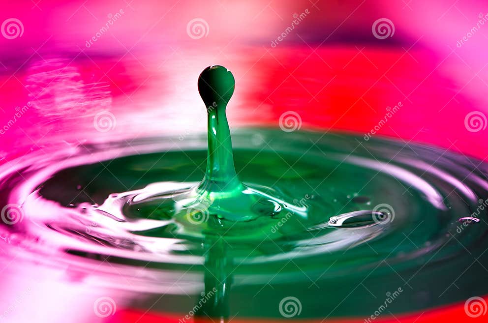 A Green Paint Drop Falling and Creating a Splash Stock Image - Image of ...