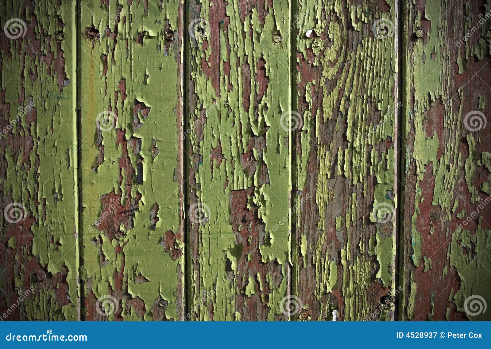 Green Paint Peeling from a Wooden Panel Door Stock Image - Image of ...