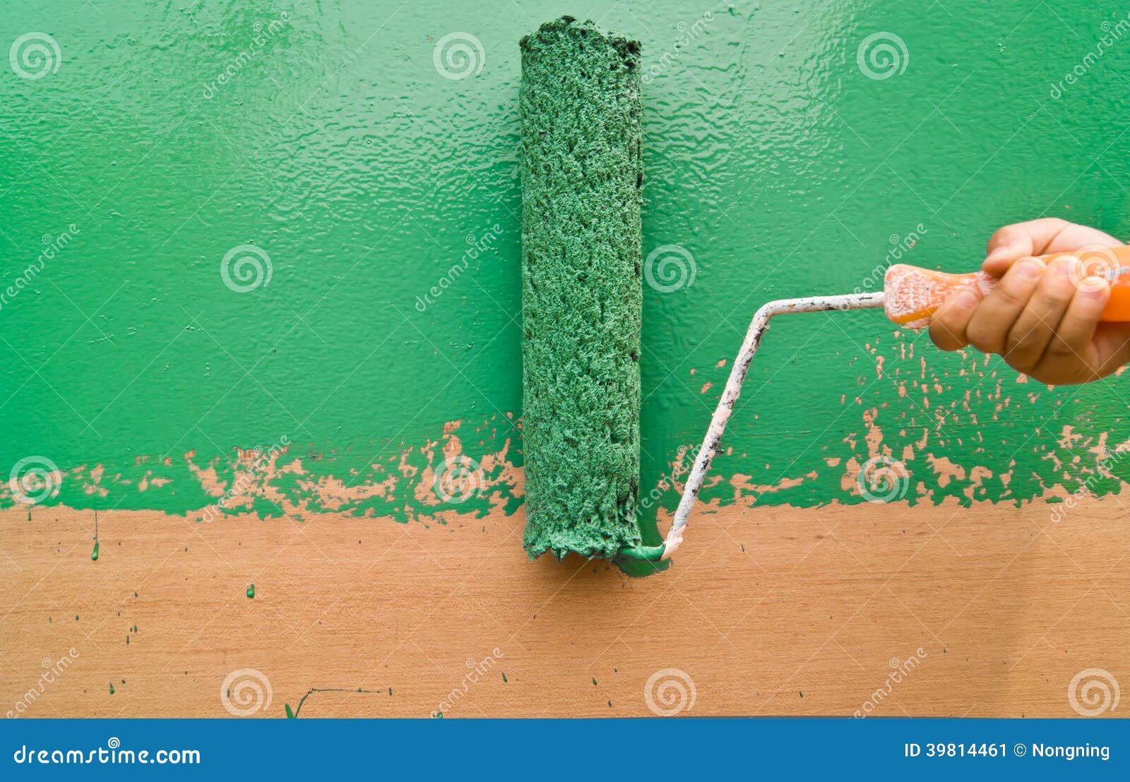 Green paint roller stock image. Image of person, isolated - 39814461