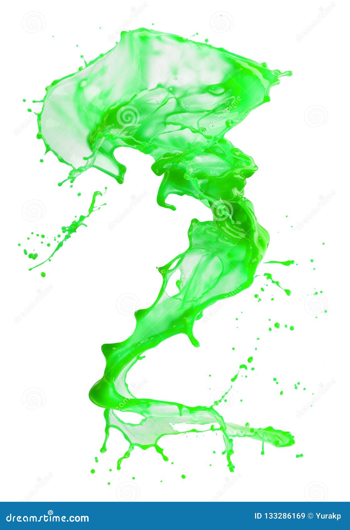 Green Paint Splash Isolated on a White Background Stock Image - Image ...