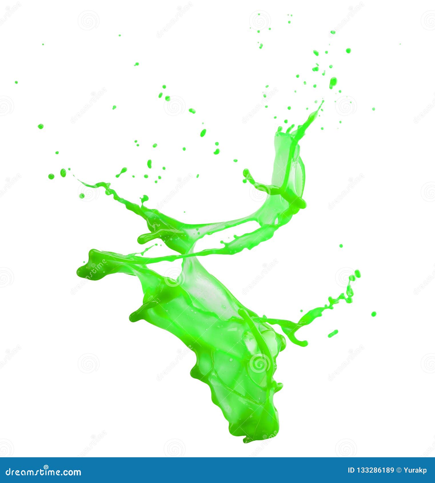 Green Paint Splash Isolated on a White Background Stock Image - Image ...