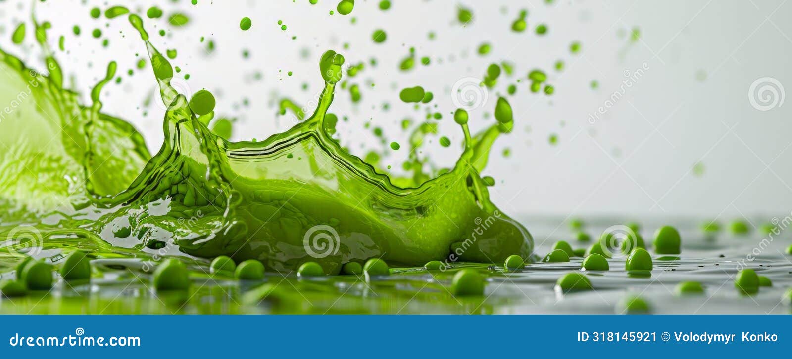 Green Paint Splash on a White Background Stock Image - Image of fluid ...