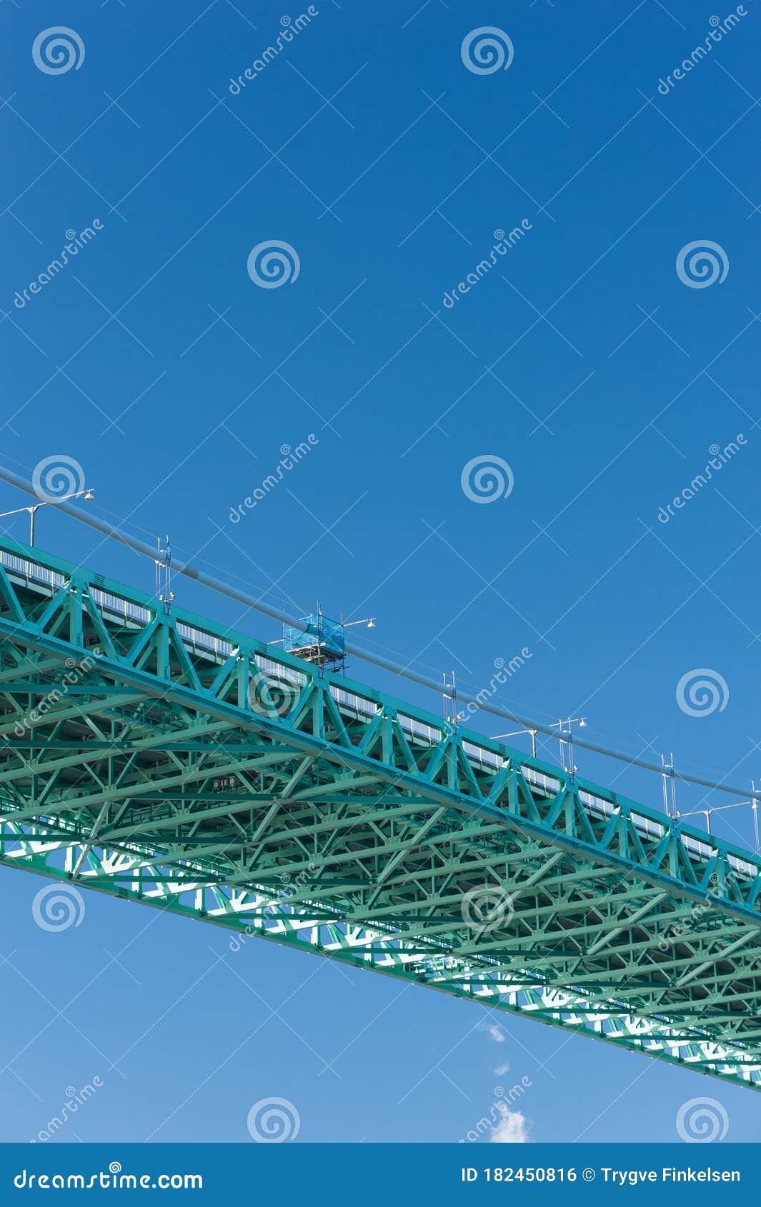 The Green Painted Deck of a Suspension Bridge Seen from Underneath ...