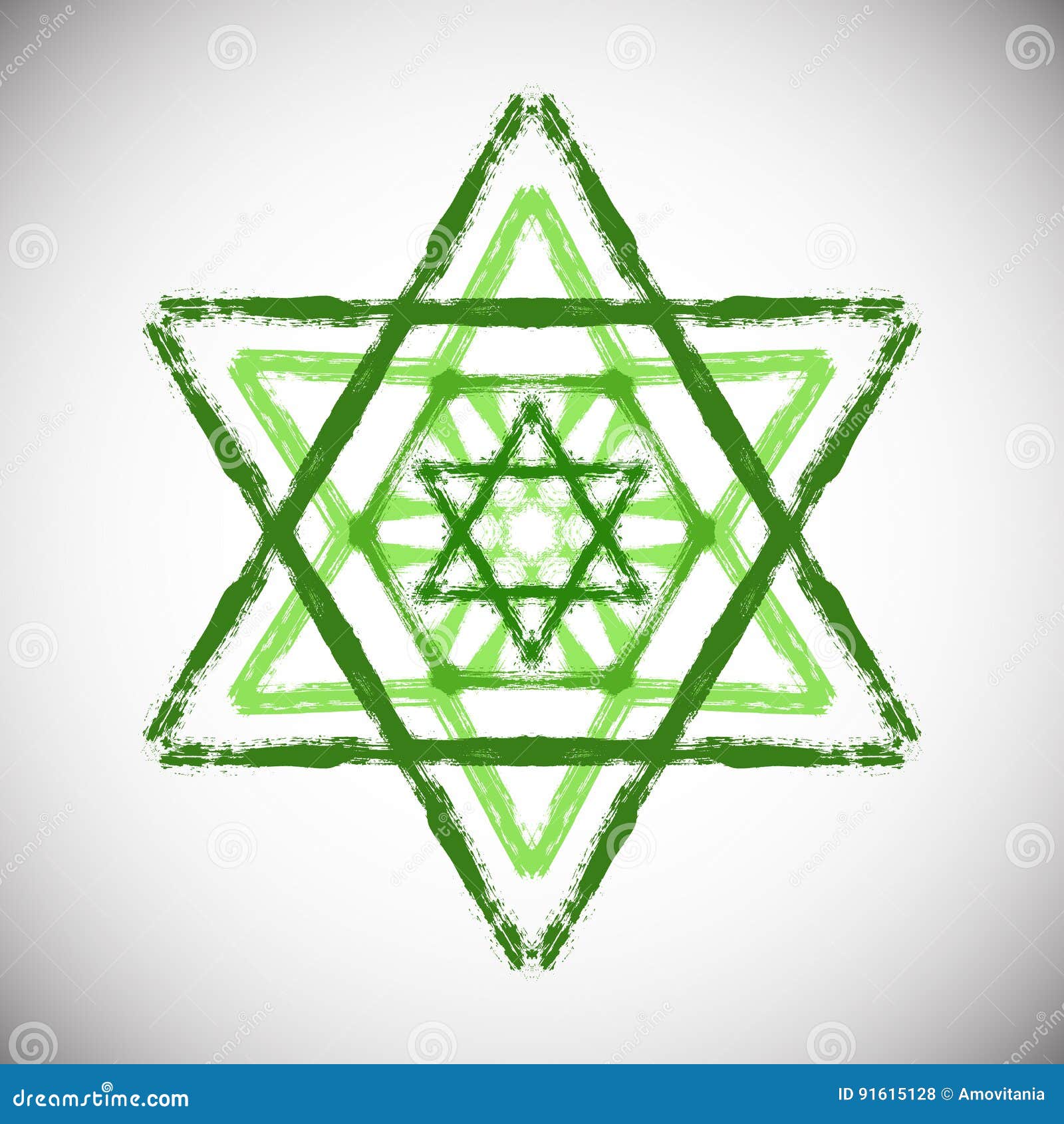 Green Painted Star stock vector. Illustration of david - 91615128