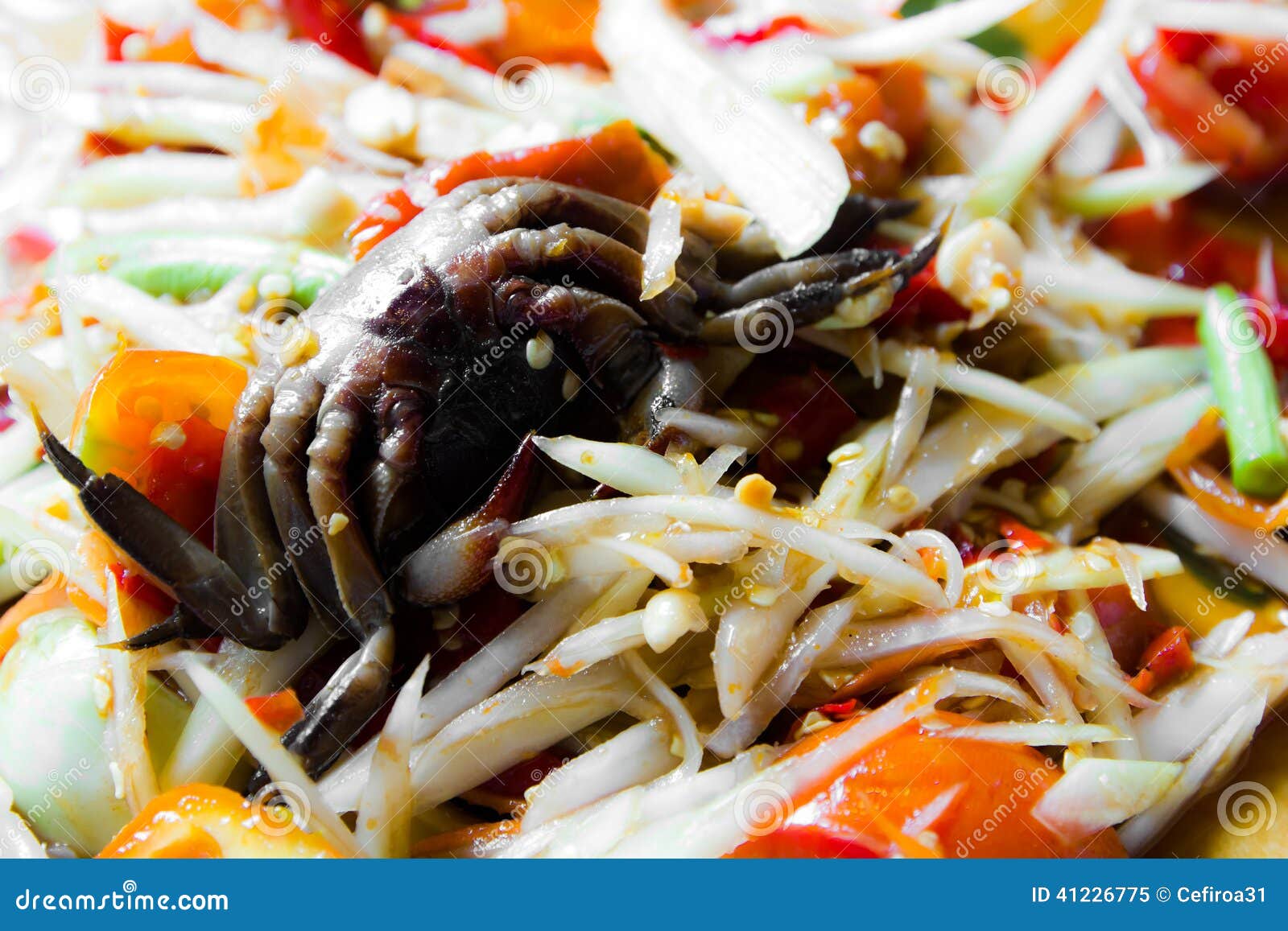 Green papaya salad stock image. Image of dish, bean, asian - 41226775