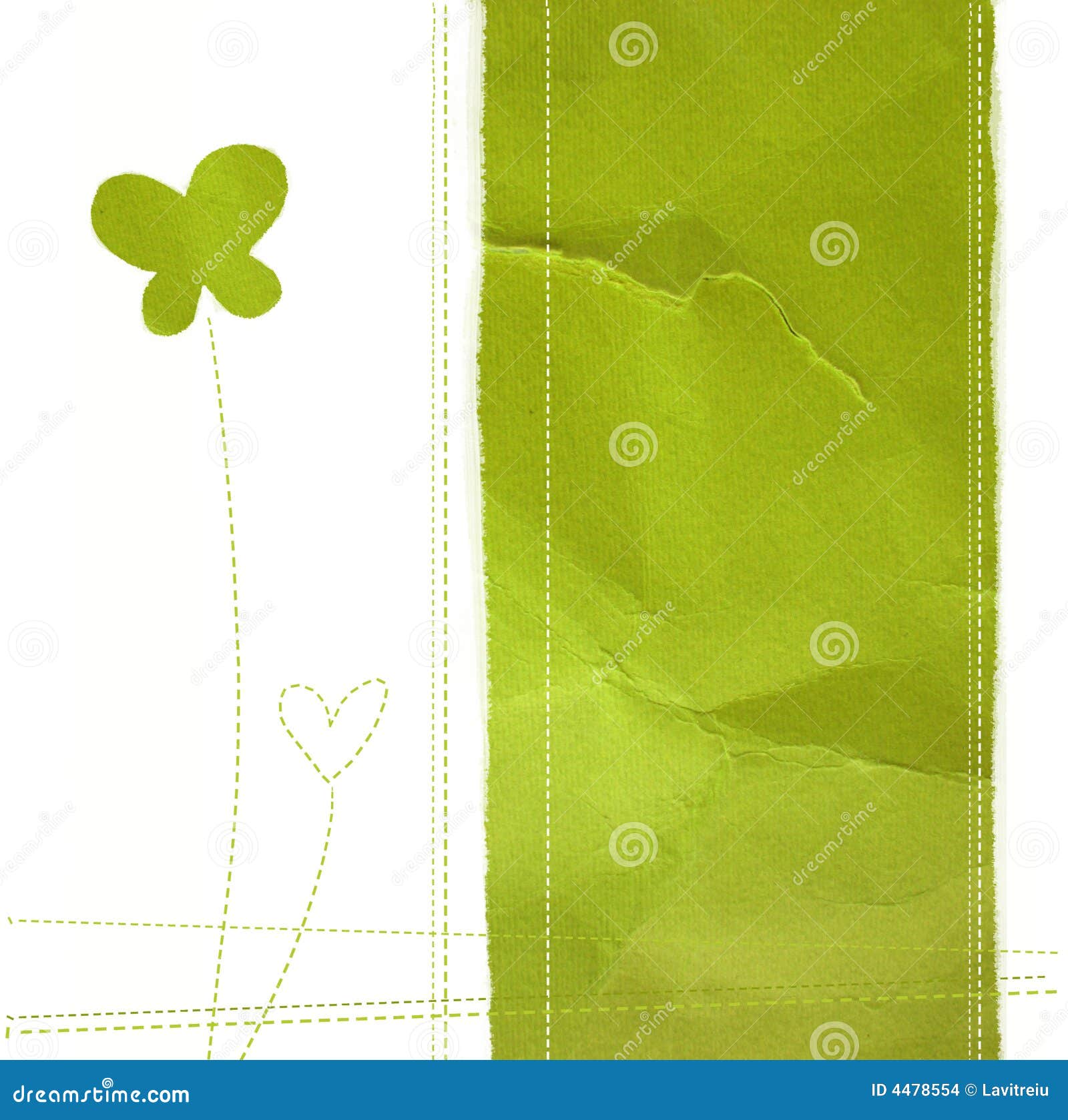 Green A4 Paper Blank Curl Corner Template Isolated On White Background ...