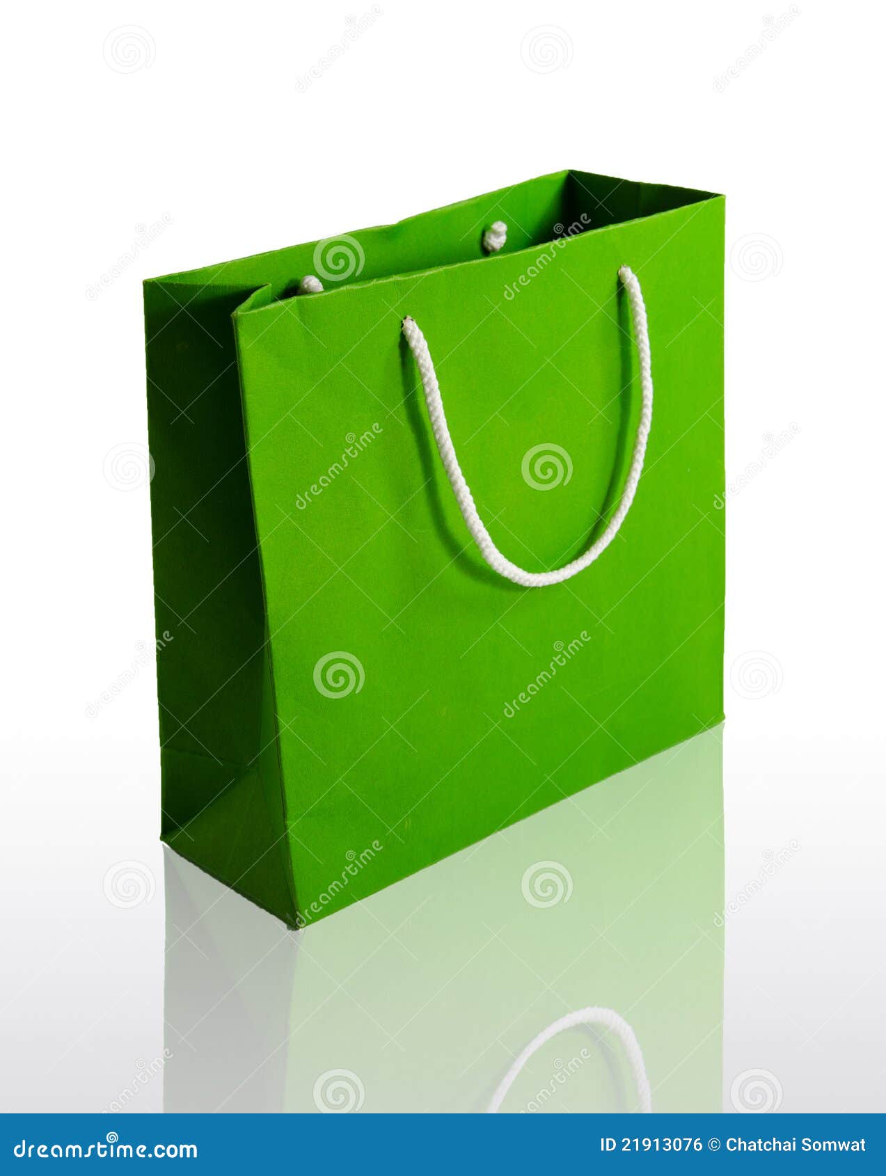 Green paper bag stock photo. Image of packing, purchase - 21913076
