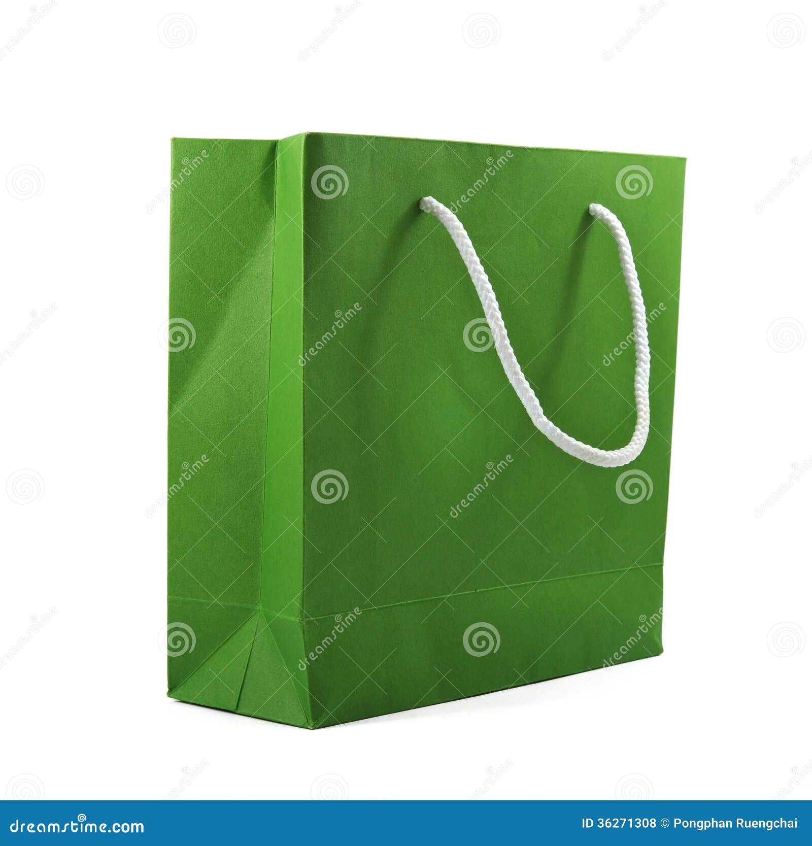 Green paper bag stock photo. Image of isolated, buying - 36271308
