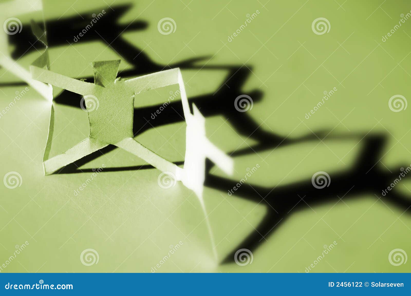 Green Paper Chain People stock photo. Image of organisation - 2456122