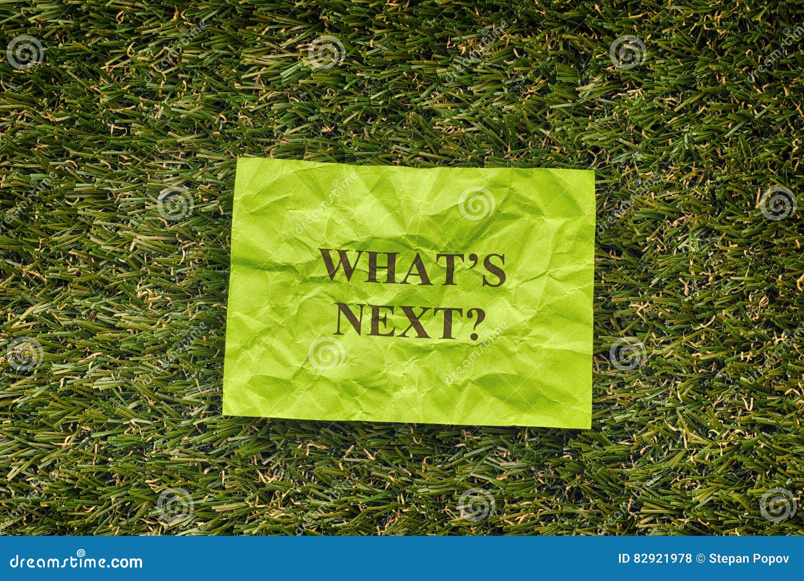 Green Paper Note Saying What is Next? Stock Photo - Image of reminder ...