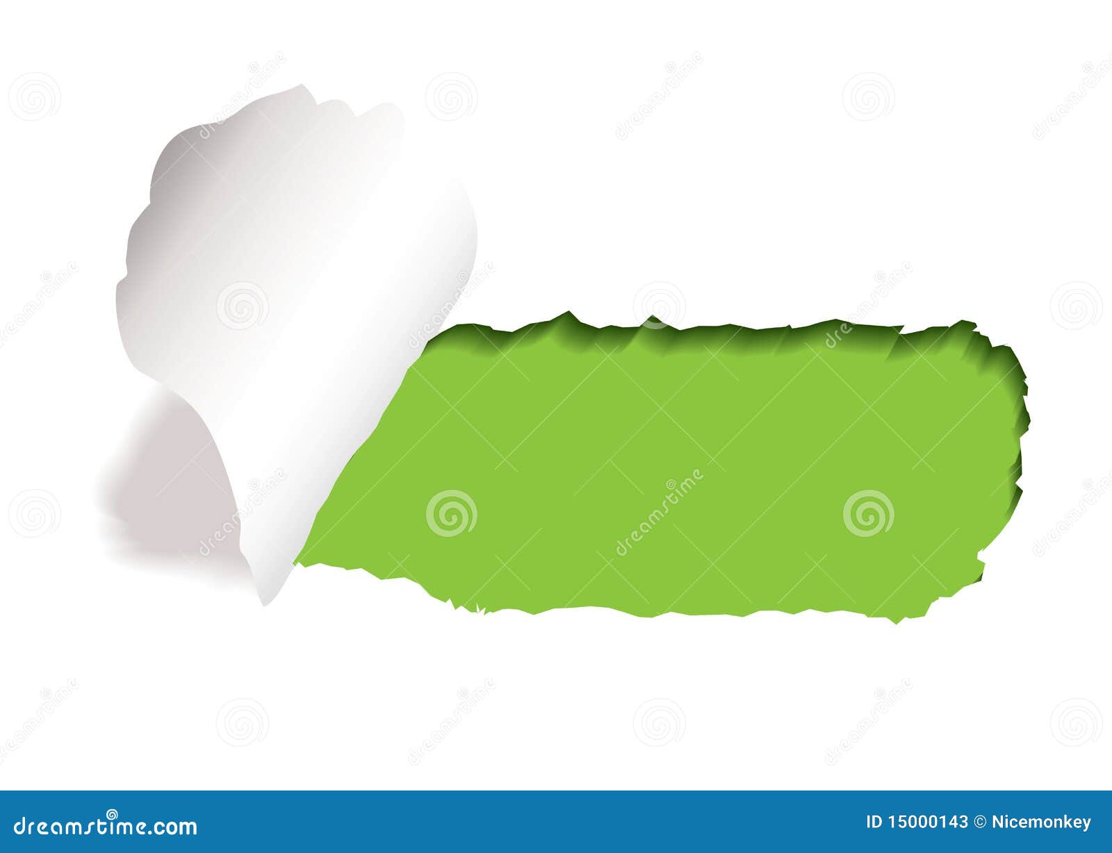 Green paper slot tear stock vector. Illustration of tear - 15000143