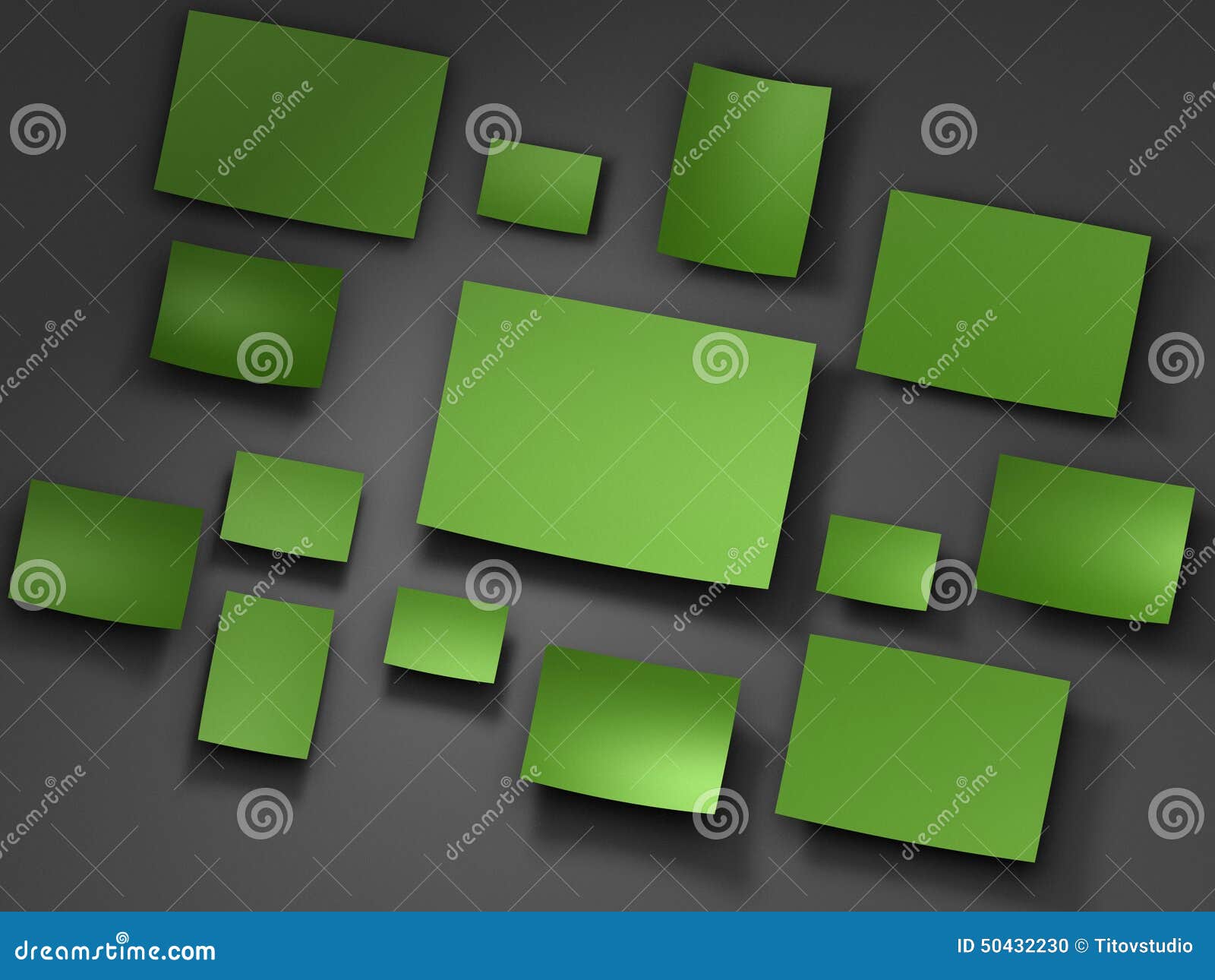Green Paper Stickers. 3D Render Stock Illustration - Illustration of ...