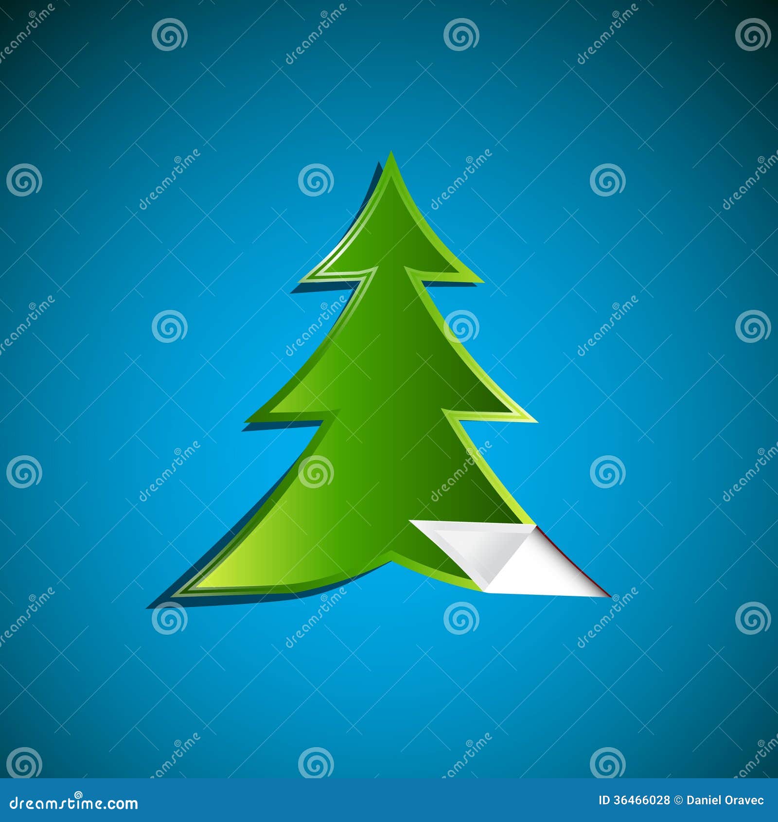 Green Paper Tree on Blue Background Stock Vector - Illustration of ...